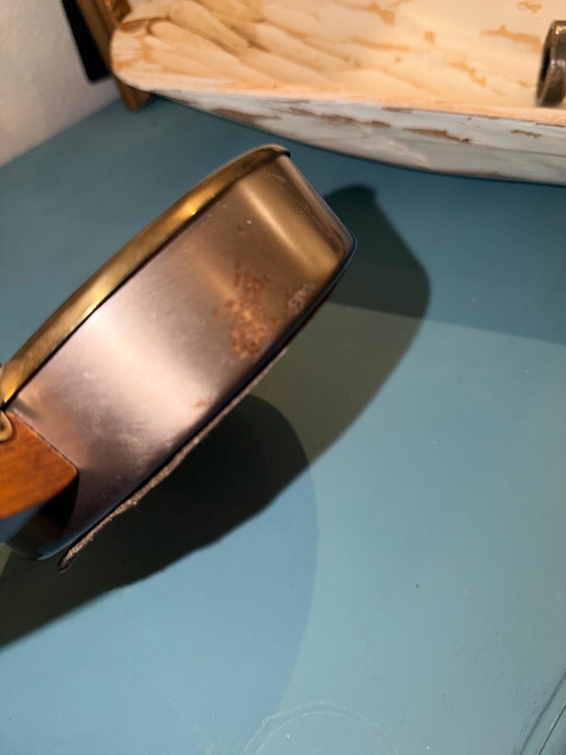 Vintage Brass Silent Butler With Wooden Handle Table Crumb Catcher ...