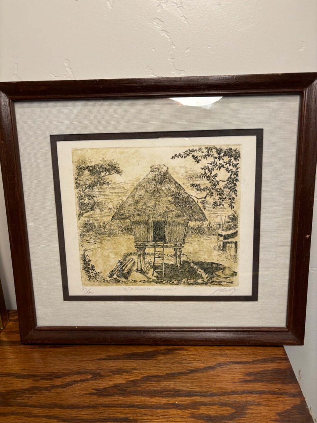 Philippines Etching by Alex Uy Signed Ifugao House Frame - Etsy