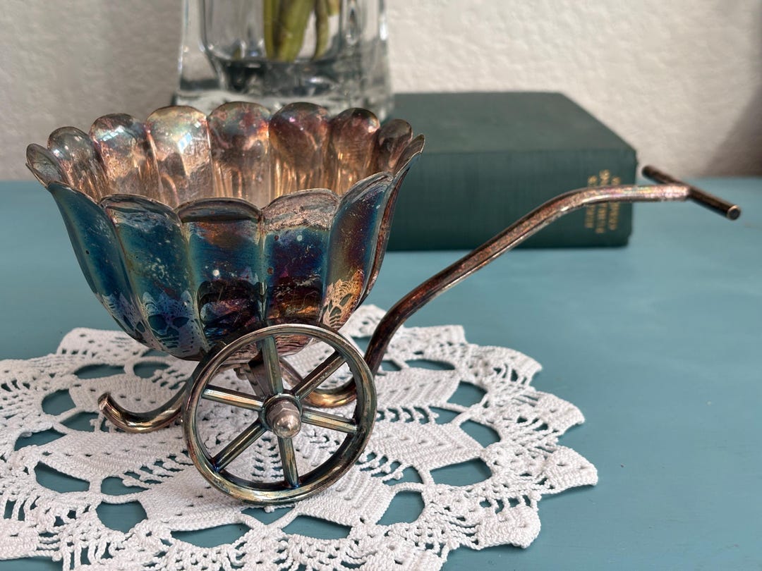 Vintage Kent Silversmiths Silver-plated Rolling Server Cart | Mid ...
