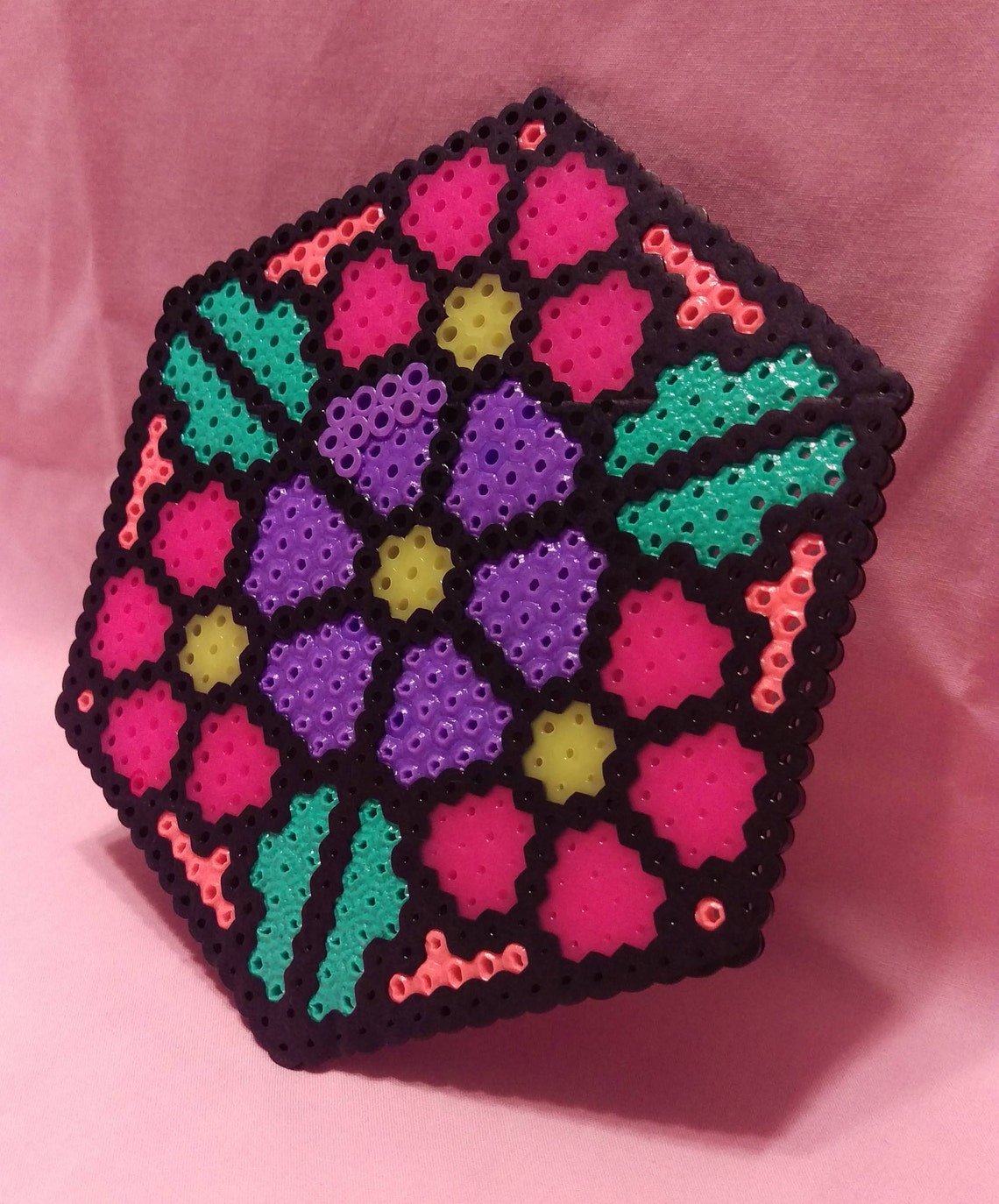 Flower Design Perler Bead Charm - Etsy