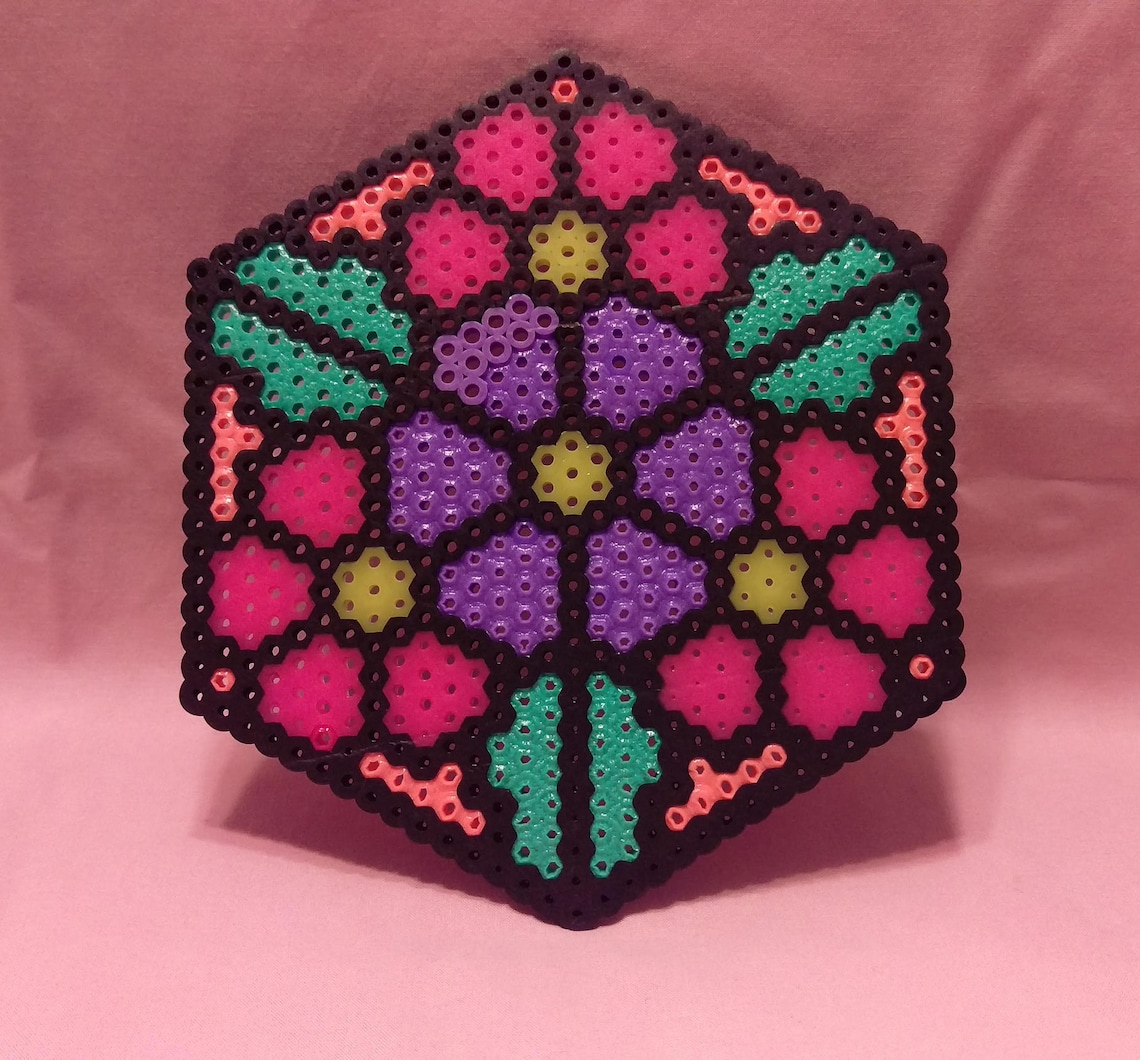 Flower Design Perler Bead Charm - Etsy