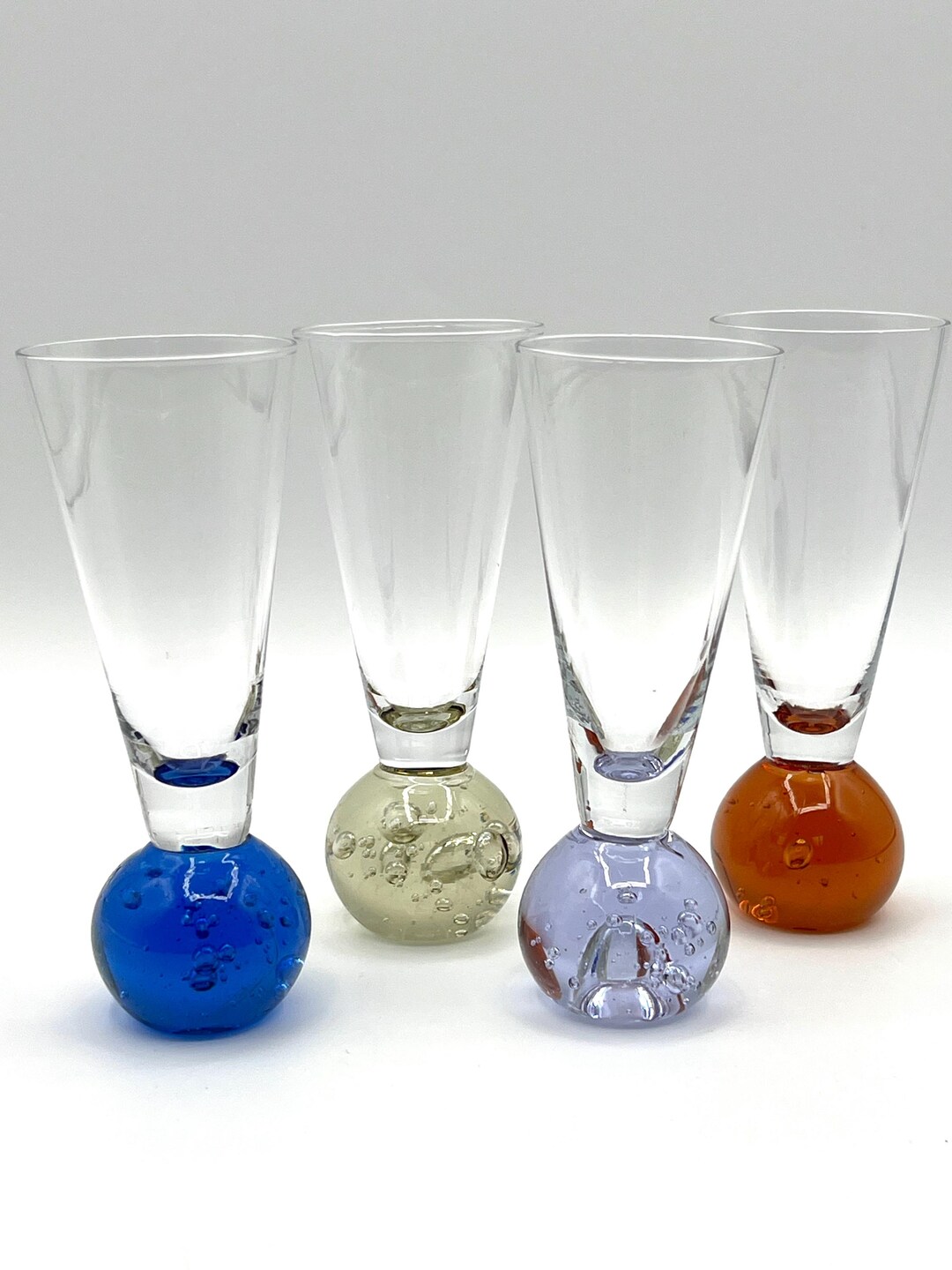 Retro Bubble Base Cordial Shot Glasses Set - Vintage Barware for ...