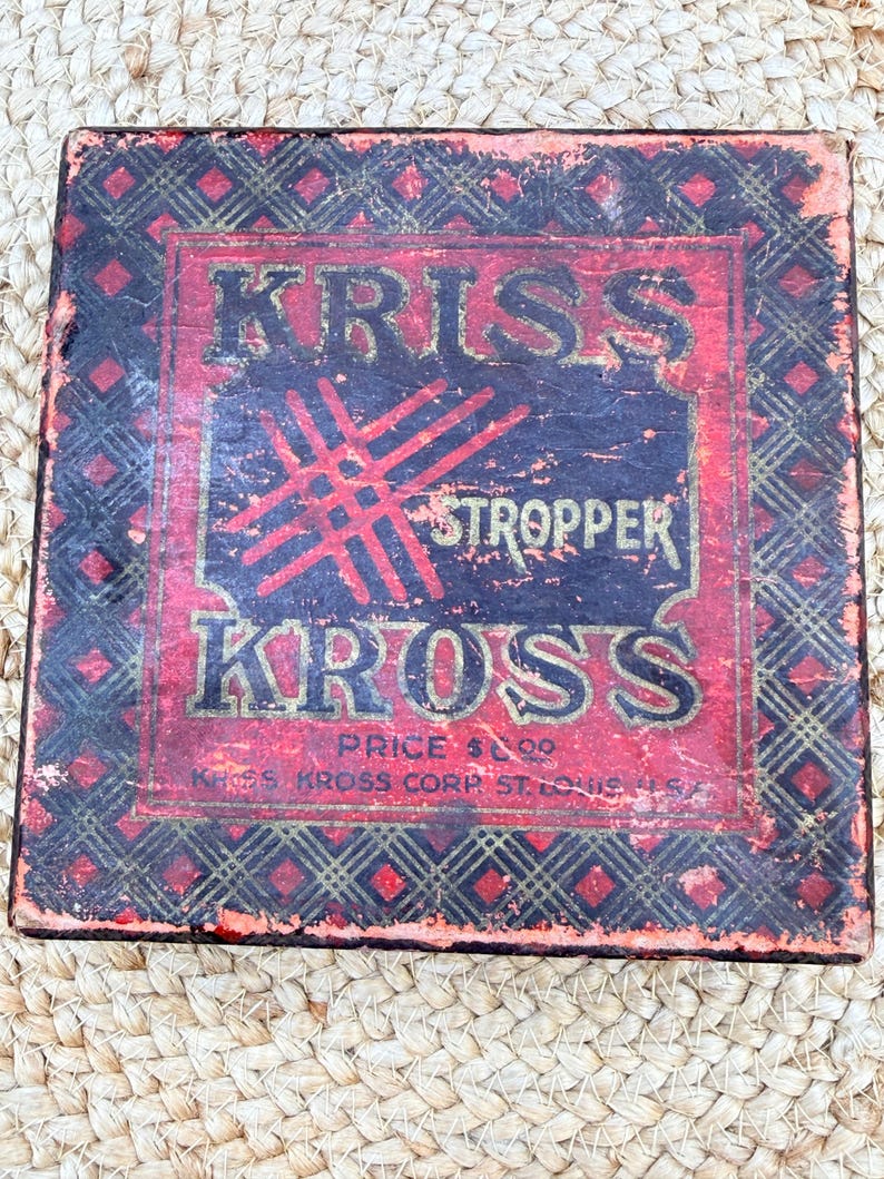 Vintage Kriss Kross Razor Blade Sharpener Metal Stropper Barber Tool ...