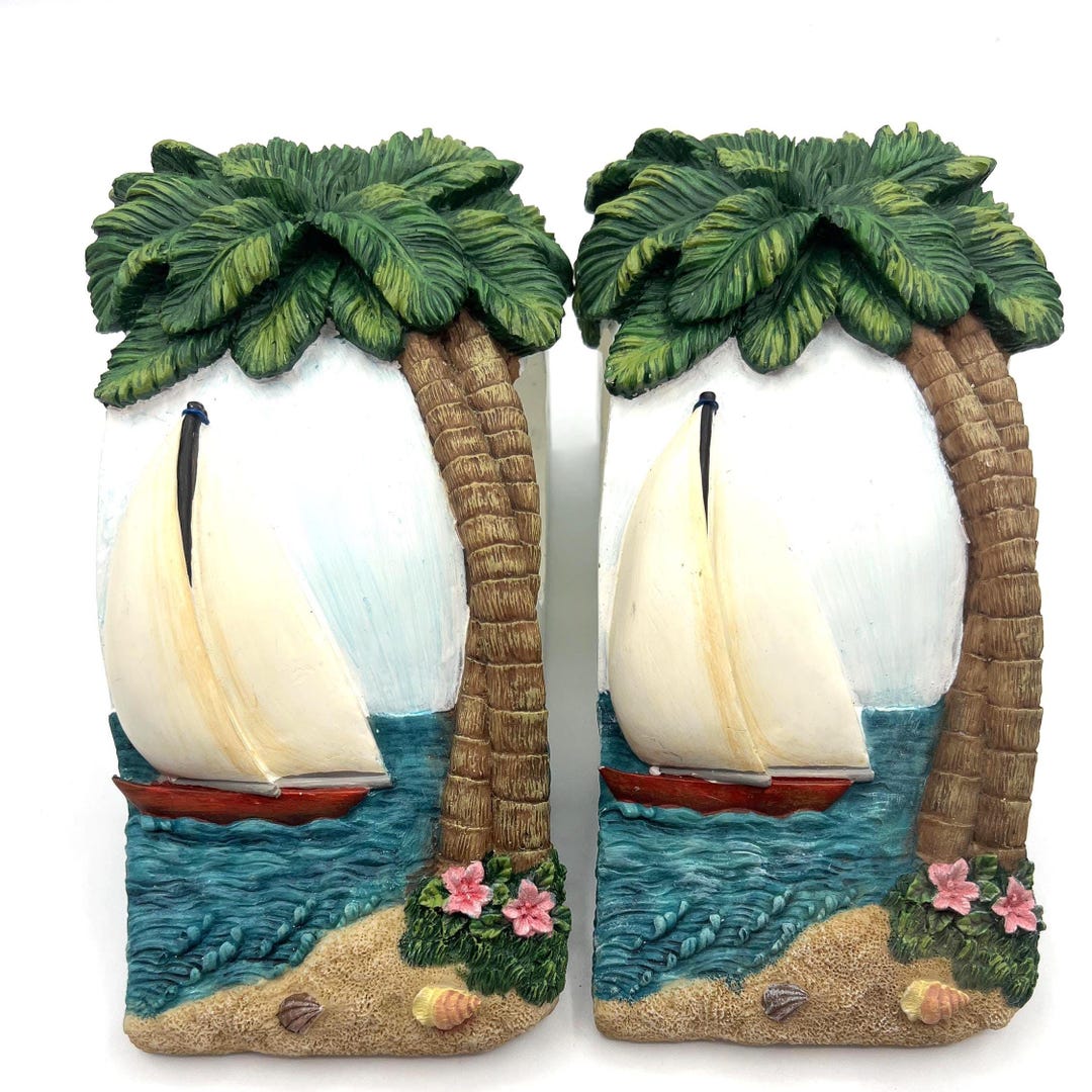 Curtain Rod Holders Tropical Paradise Window Treatment: Palm Trees ...