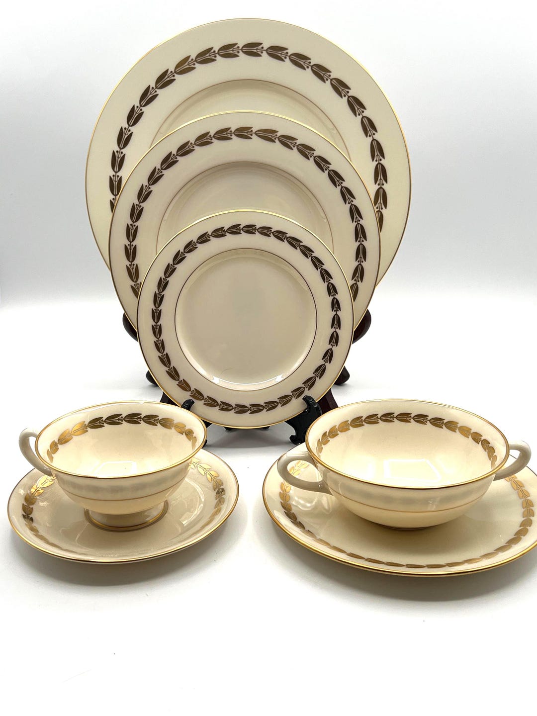 Vintage Lenox Gold Ivory 7 Piece Christmas Dinnerware Set - Etsy