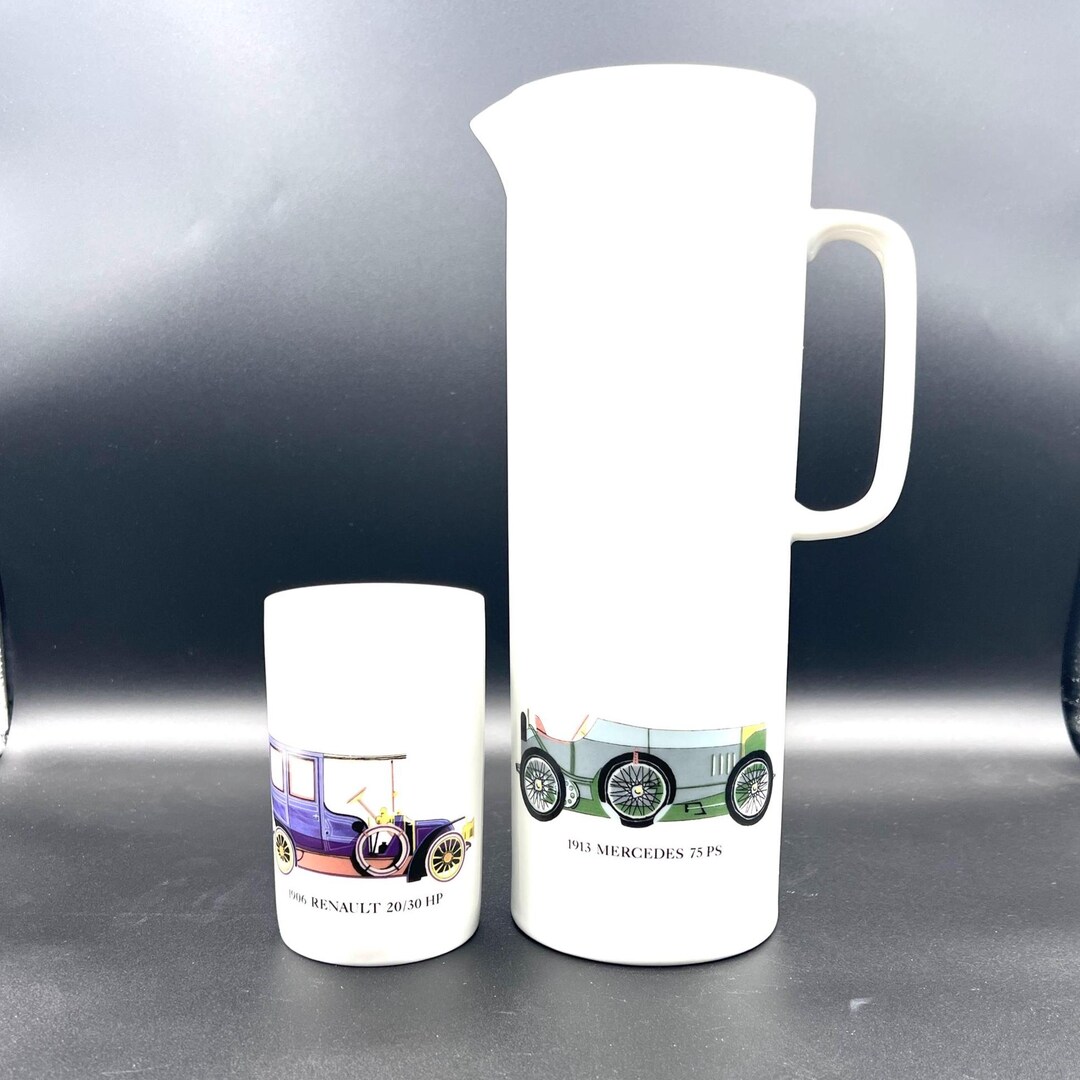 Vintage German Ceramic Automotive Tableware: Mercedes Pitcher & Renault ...