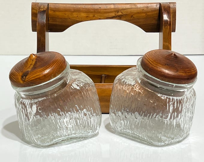 Rustic Farmhouse Wooden Canister Set With Glass Jars for Vintage ...