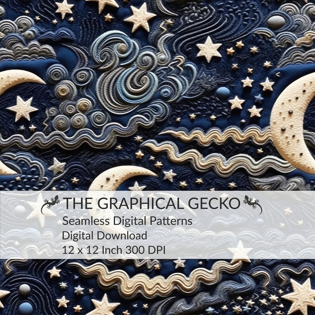 3D Seamless Digital Pattern, Astronomy Repeatable Pattern, Night Sky ...