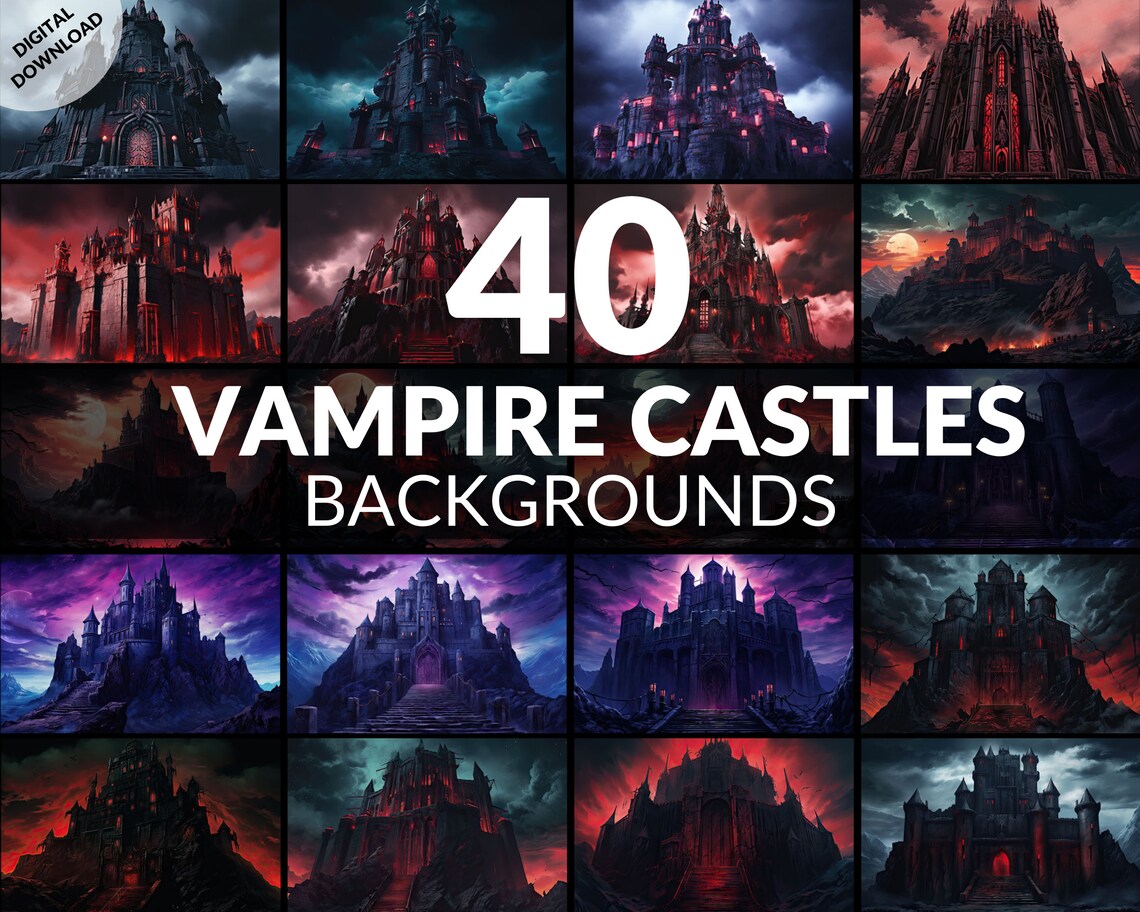 400 Vampire Room Mega Bundle Vtuber Backgrounds, Gothic Stream ...
