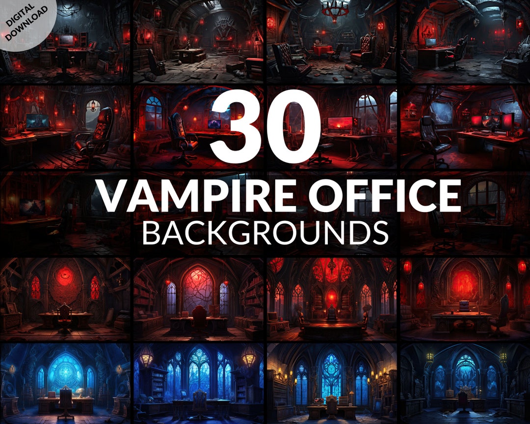 30 Vampire Office Vtuber Backgrounds, Gothic Stream Backgrounds, Twitch ...
