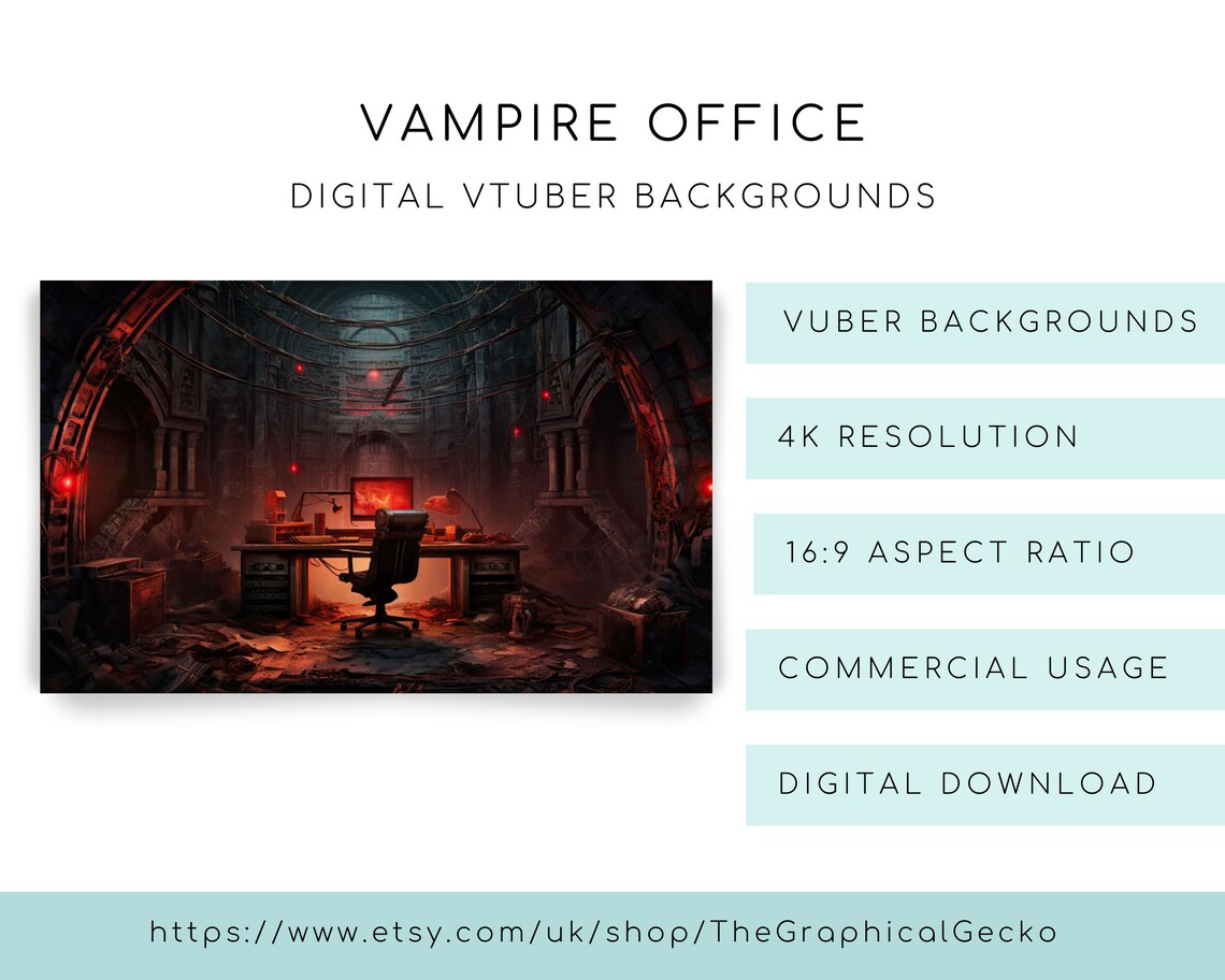 30 Vampire Office Vtuber Backgrounds, Gothic Stream Backgrounds, Twitch ...