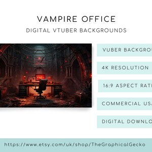 30 Vampire Office Vtuber Backgrounds, Gothic Stream Backgrounds, Twitch ...