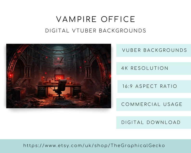 30 Vampire Office Vtuber Backgrounds, Gothic Stream Backgrounds, Twitch ...