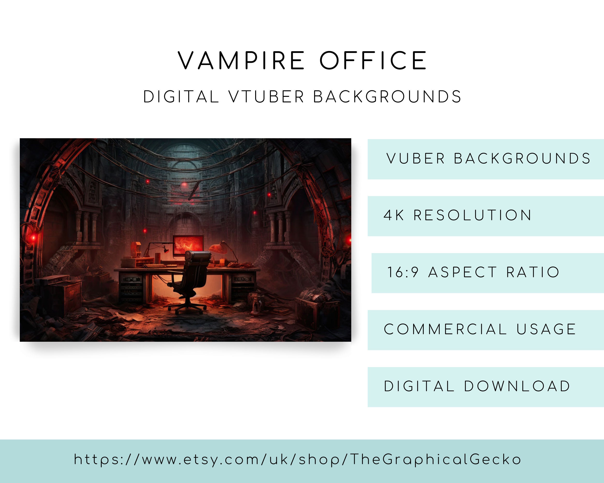 30 Vampire Office Vtuber Backgrounds, Gothic Stream Backgrounds, Twitch ...