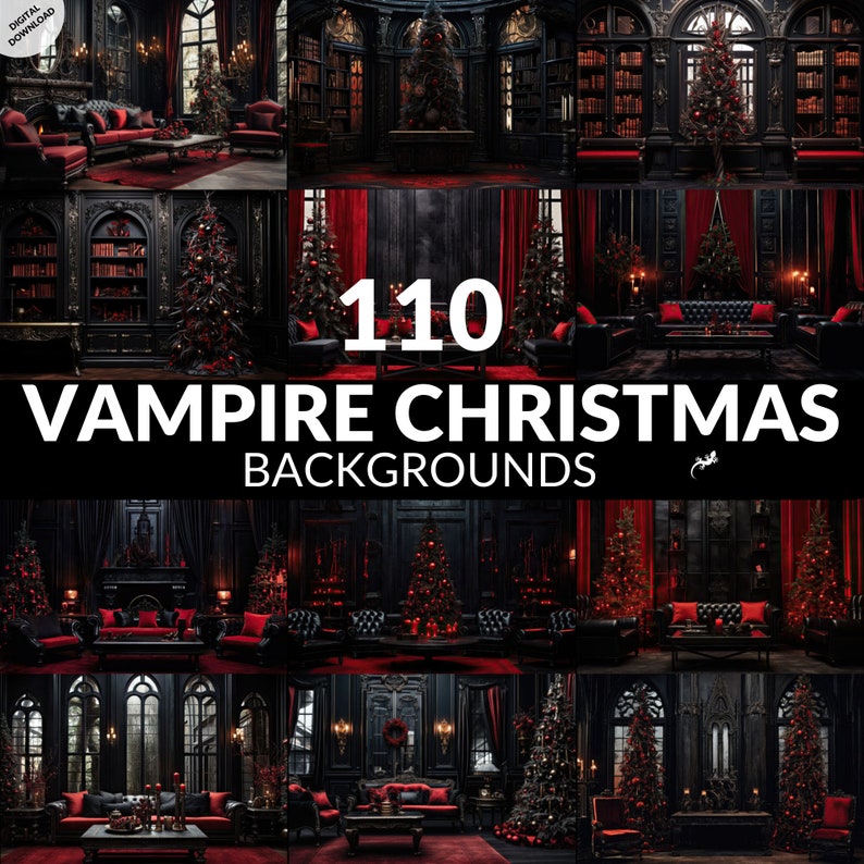 110 Vampire Christmas Mega Bundle Vtuber Backgrounds, Gothic Vampire ...