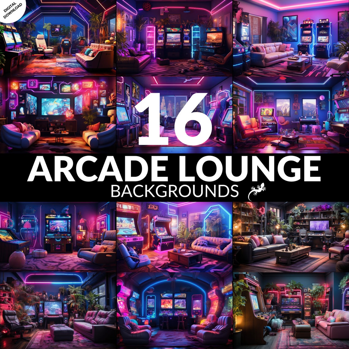 Vtuber Backgrounds Bundle, 122 Arcade Vibe Anime Vtuber Twitch Zoom ...