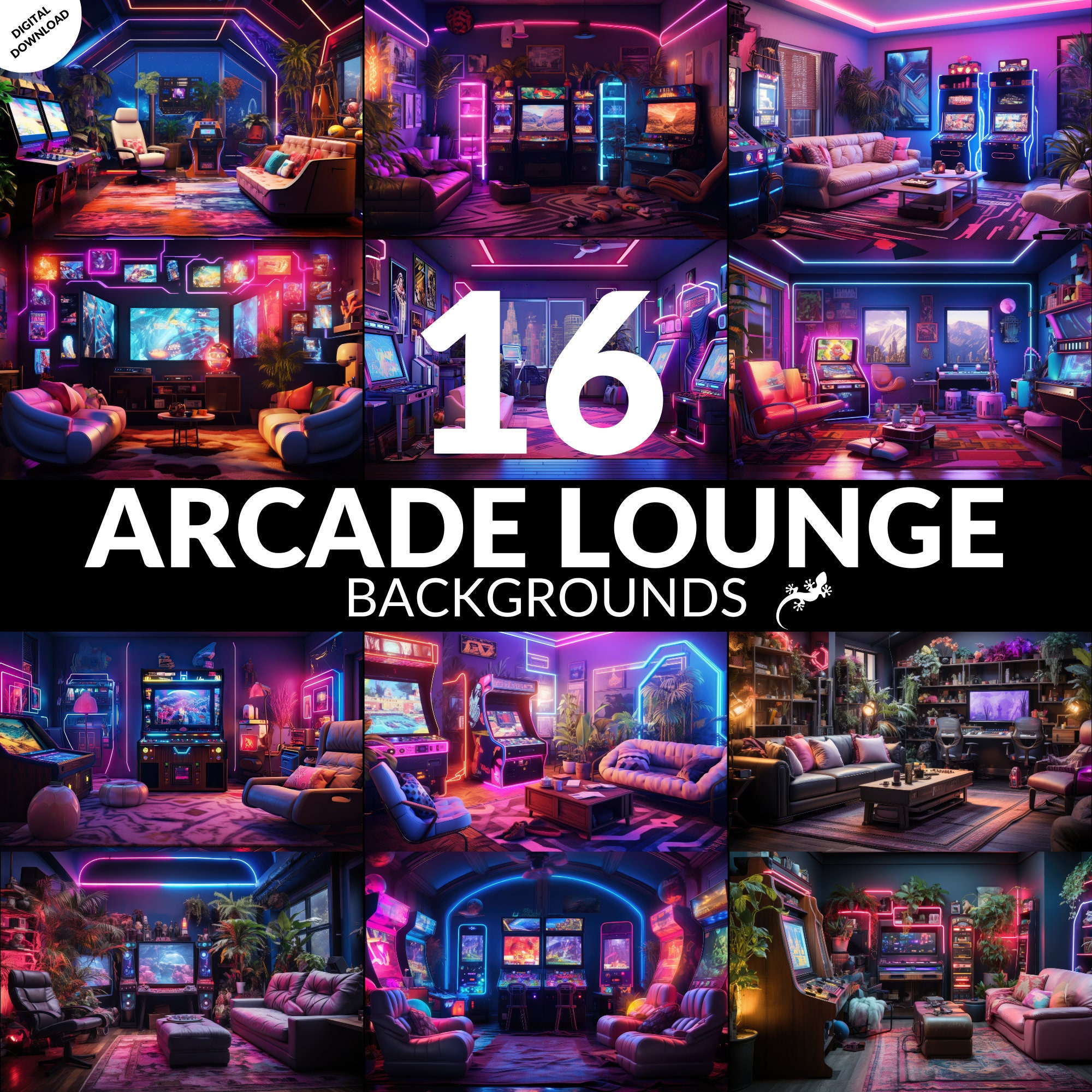 Vtuber Backgrounds Bundle, 122 Arcade Vibe Anime Vtuber Twitch Zoom ...