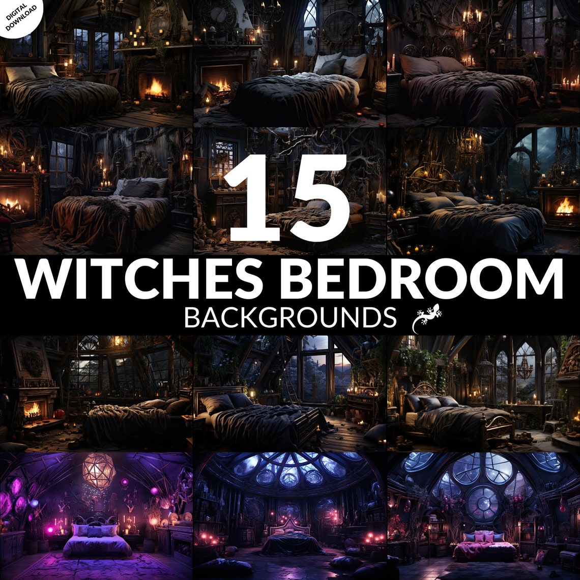 Vtuber Backgrounds Bundle, 200 Witch Gothic Anime Vtuber Twitch Zoom ...