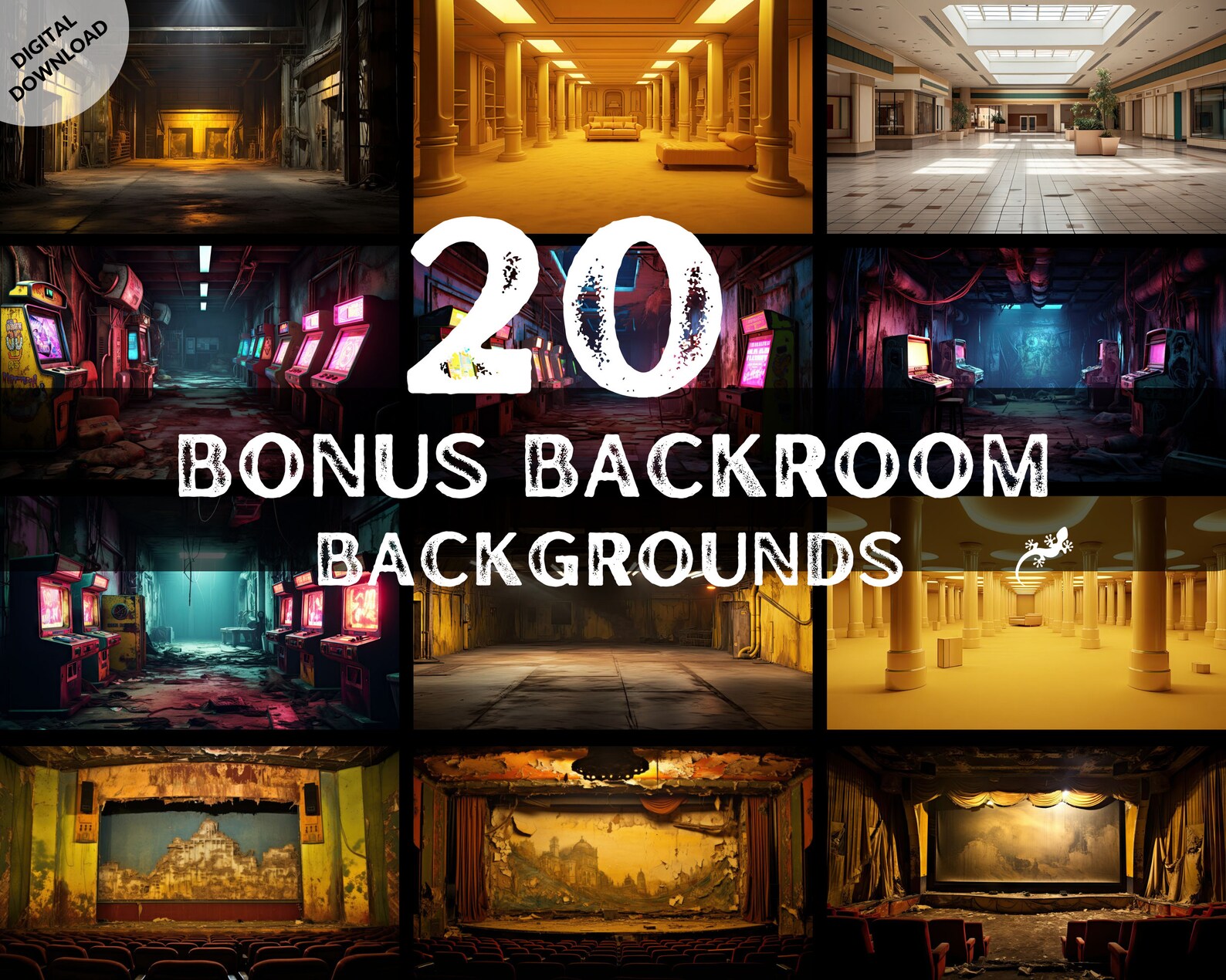 235 Backroom Liminal Space Vtuber Backgrounds Bundle, Stream Twitch ...