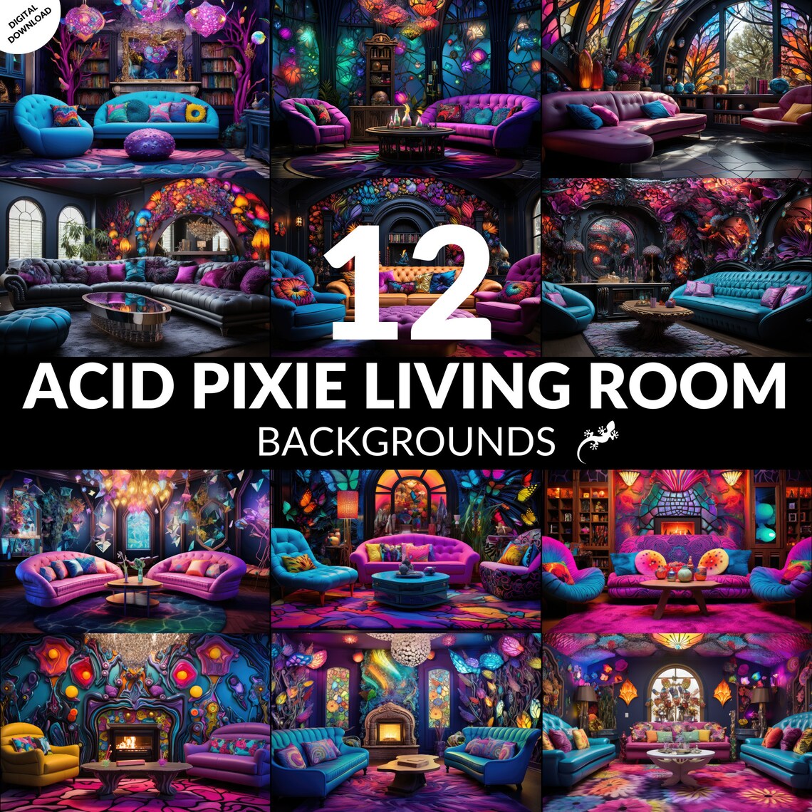 Vtuber Backgrounds Bundle 160 Acid Pixie Vtuber Twitch Zoom - Etsy