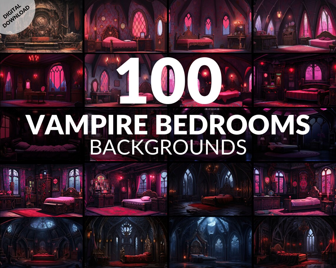 100 Vampire Gothic Bedroom Vtuber Backgrounds, Stream Backgrounds ...