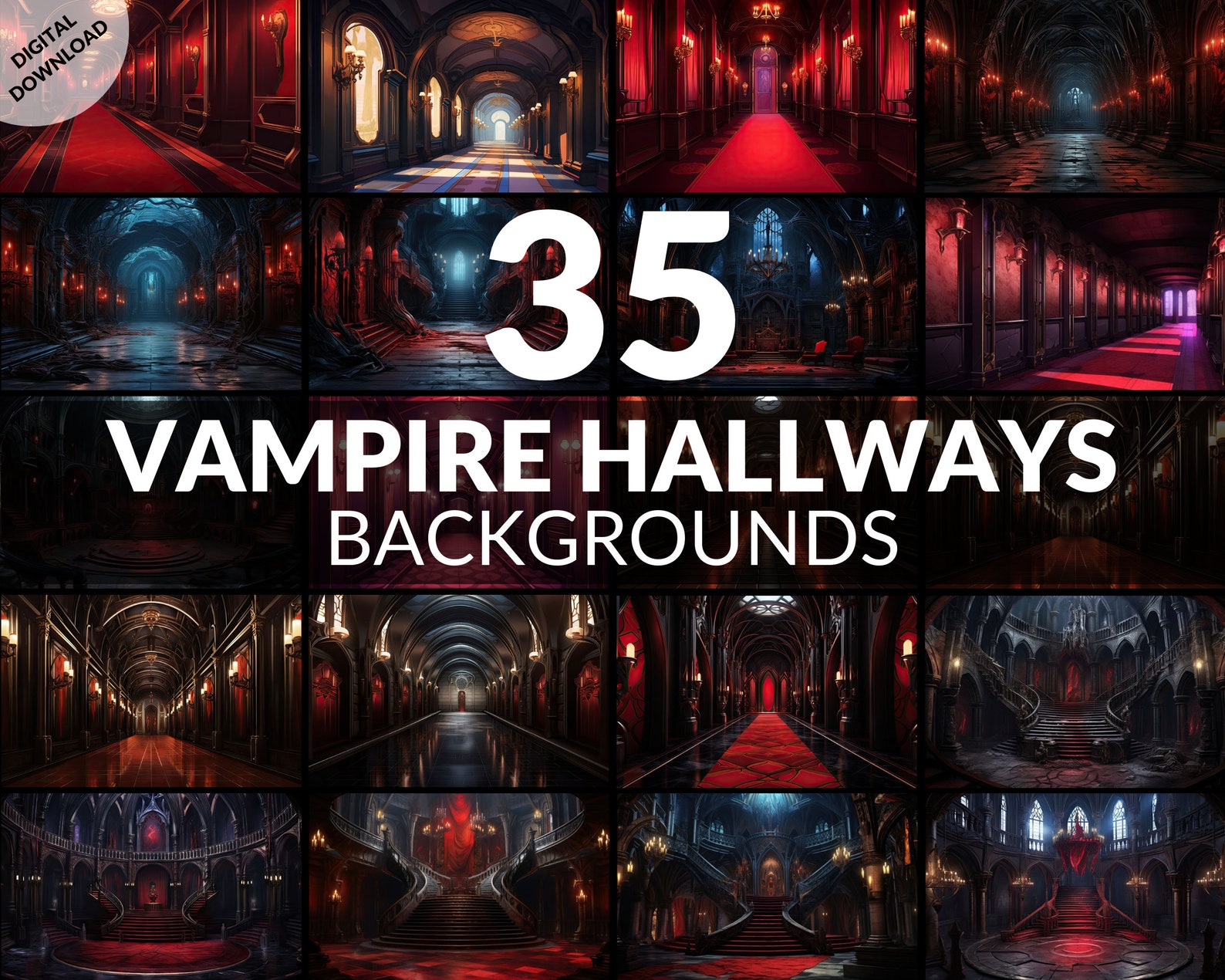 400 Vampire Room Mega Bundle Vtuber Backgrounds, Gothic Stream ...