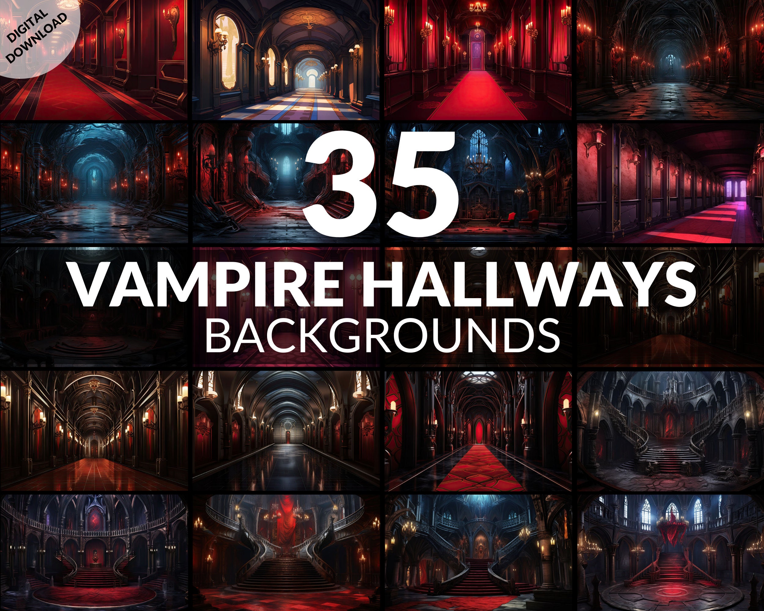400 Vampire Room Mega Bundle Vtuber Backgrounds, Gothic Stream ...