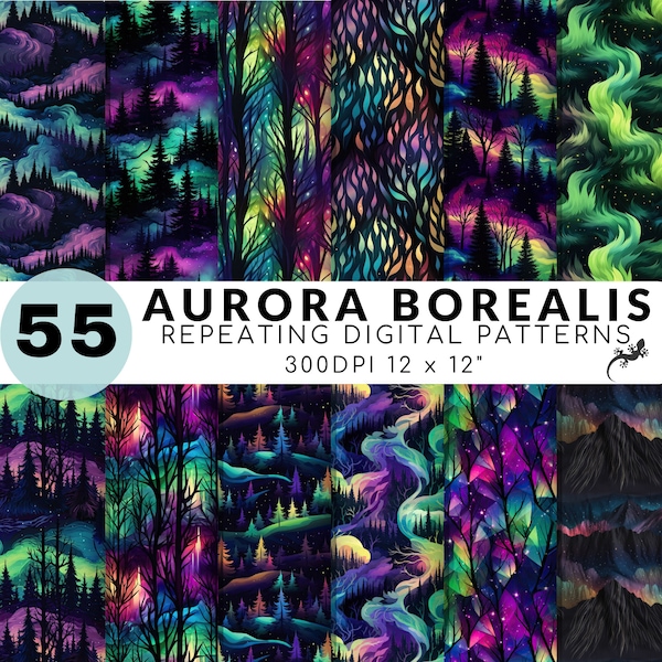 Northern Lights Seamless Pattern - Etsy