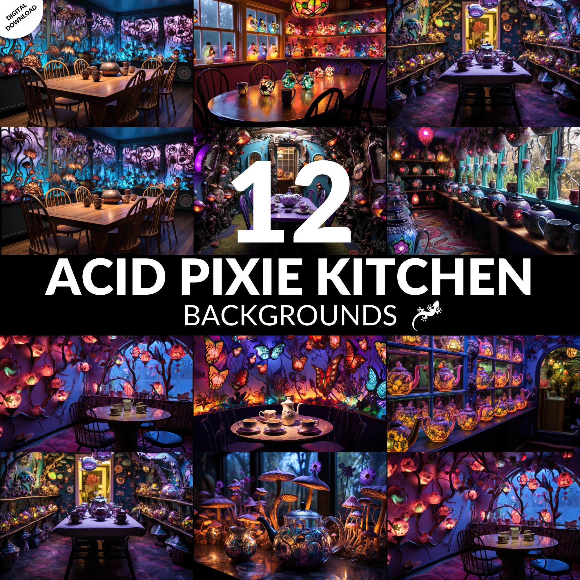 Vtuber Backgrounds Bundle, 160 Acid Pixie Vtuber Twitch Zoom Digital ...