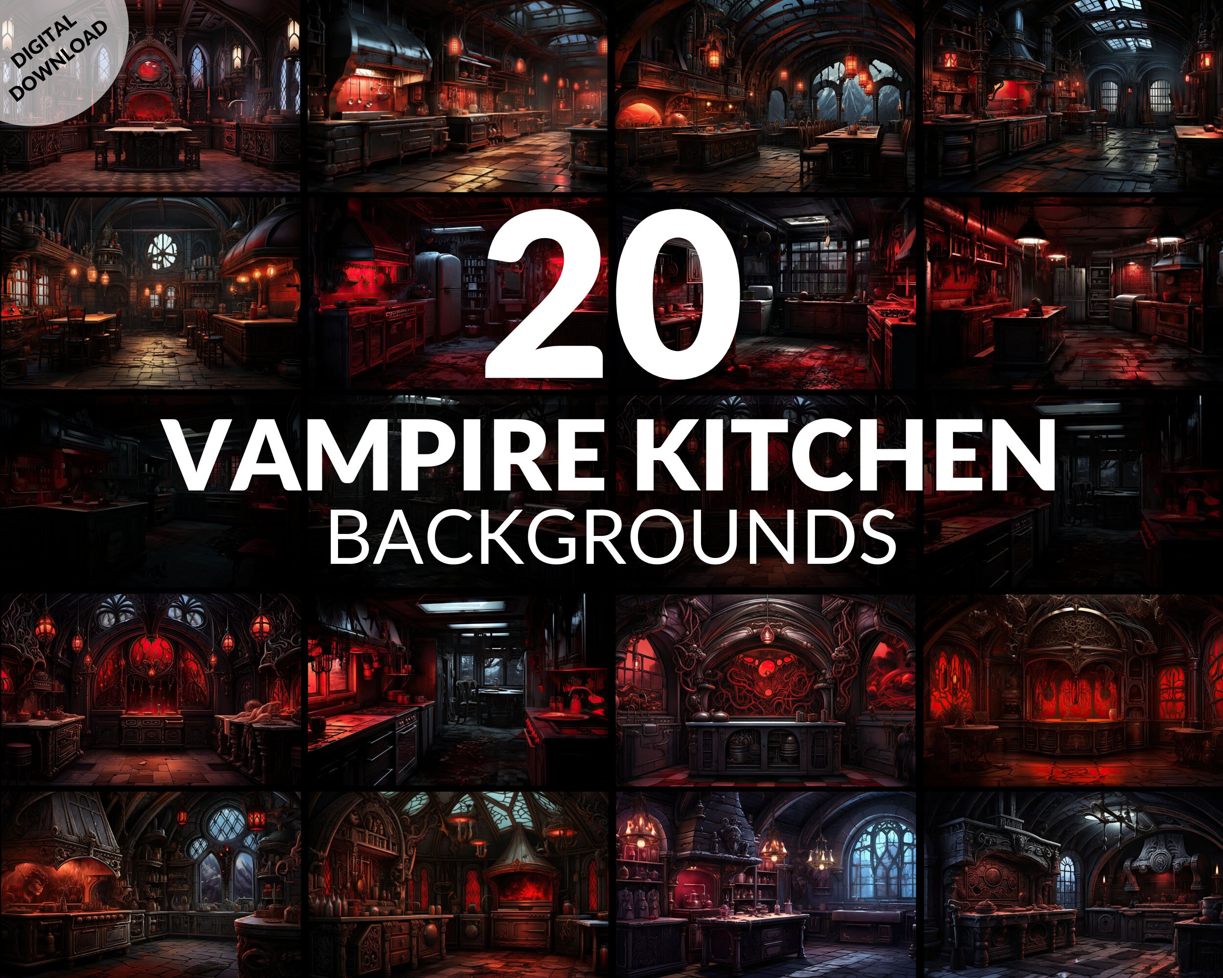 400 Vampire Room Mega Bundle Vtuber Backgrounds, Gothic Stream ...