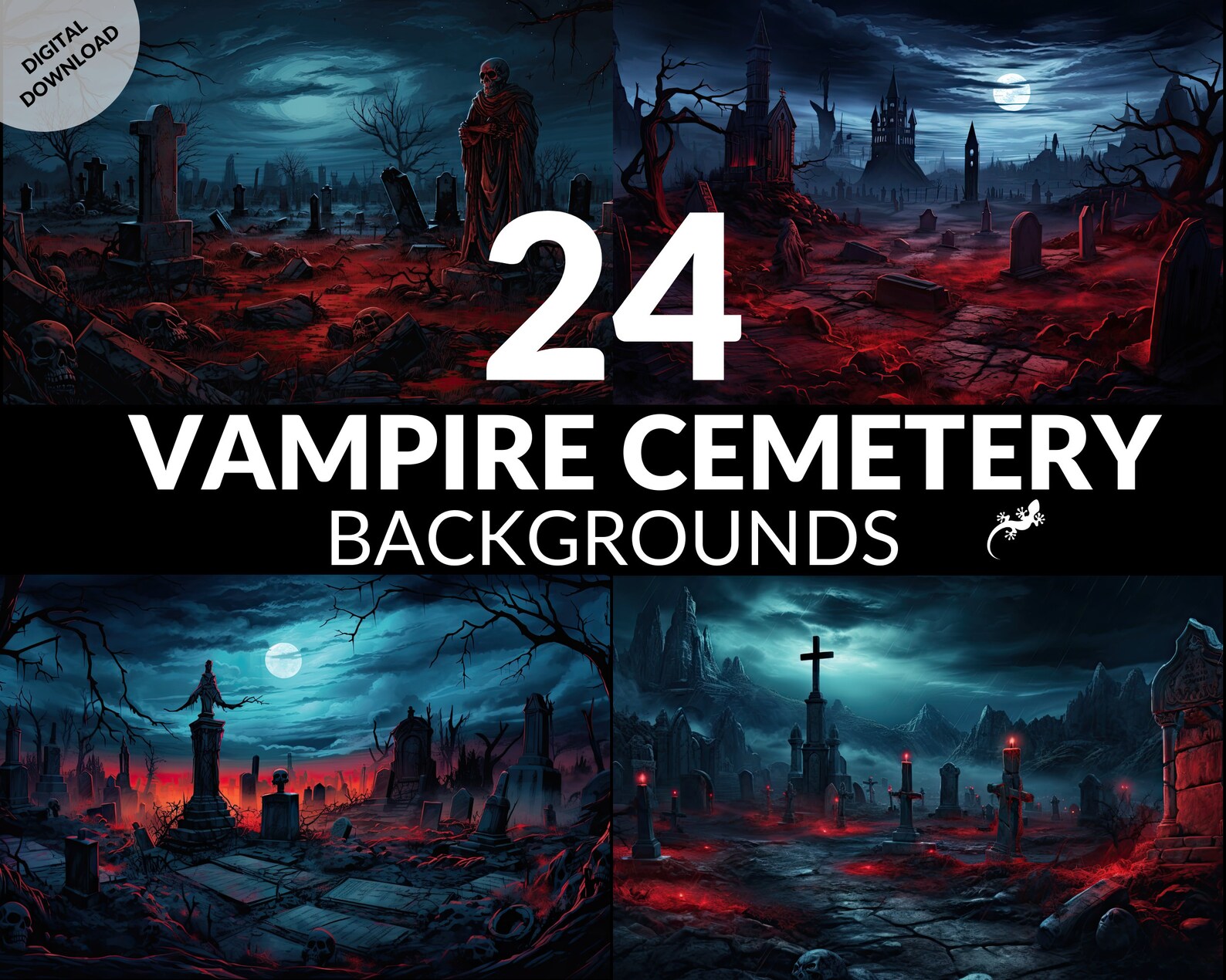 24 Vampire Cemetery Vtuber Backgrounds, Gothic Stream Backgrounds ...