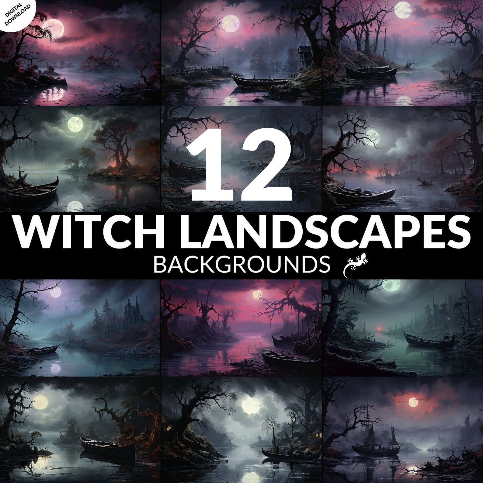 Vtuber Backgrounds Bundle, 200 Witch Gothic Anime Vtuber Twitch Zoom ...