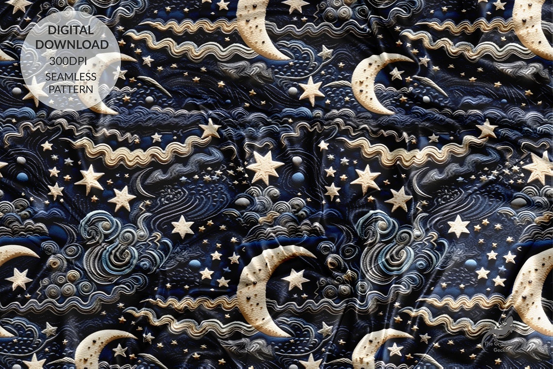 3D Seamless Digital Pattern, Astronomy Repeatable Pattern, Night Sky ...