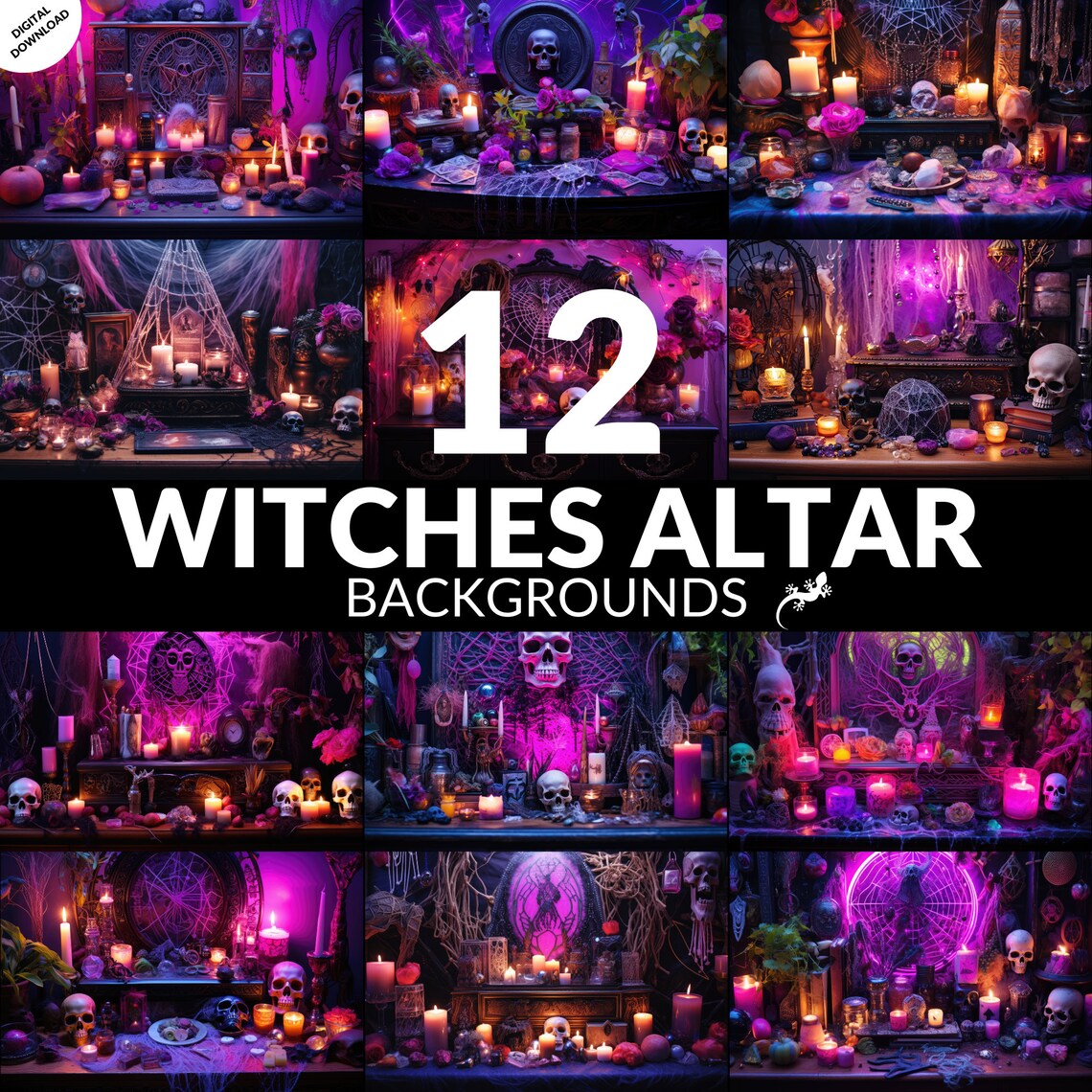 Vtuber Backgrounds Bundle, 200 Witch Gothic Anime Vtuber Twitch Zoom ...