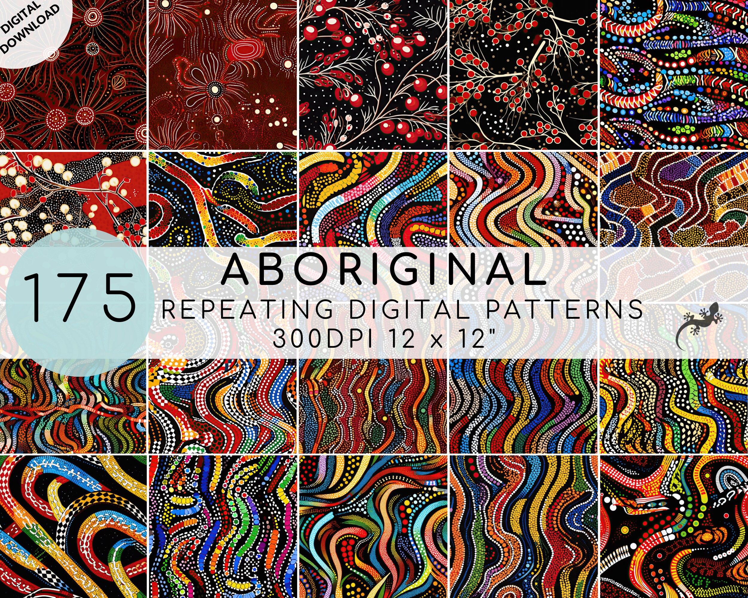 175 Aboriginal Art Inspired Seamless Pattern Bundle, Australian ...