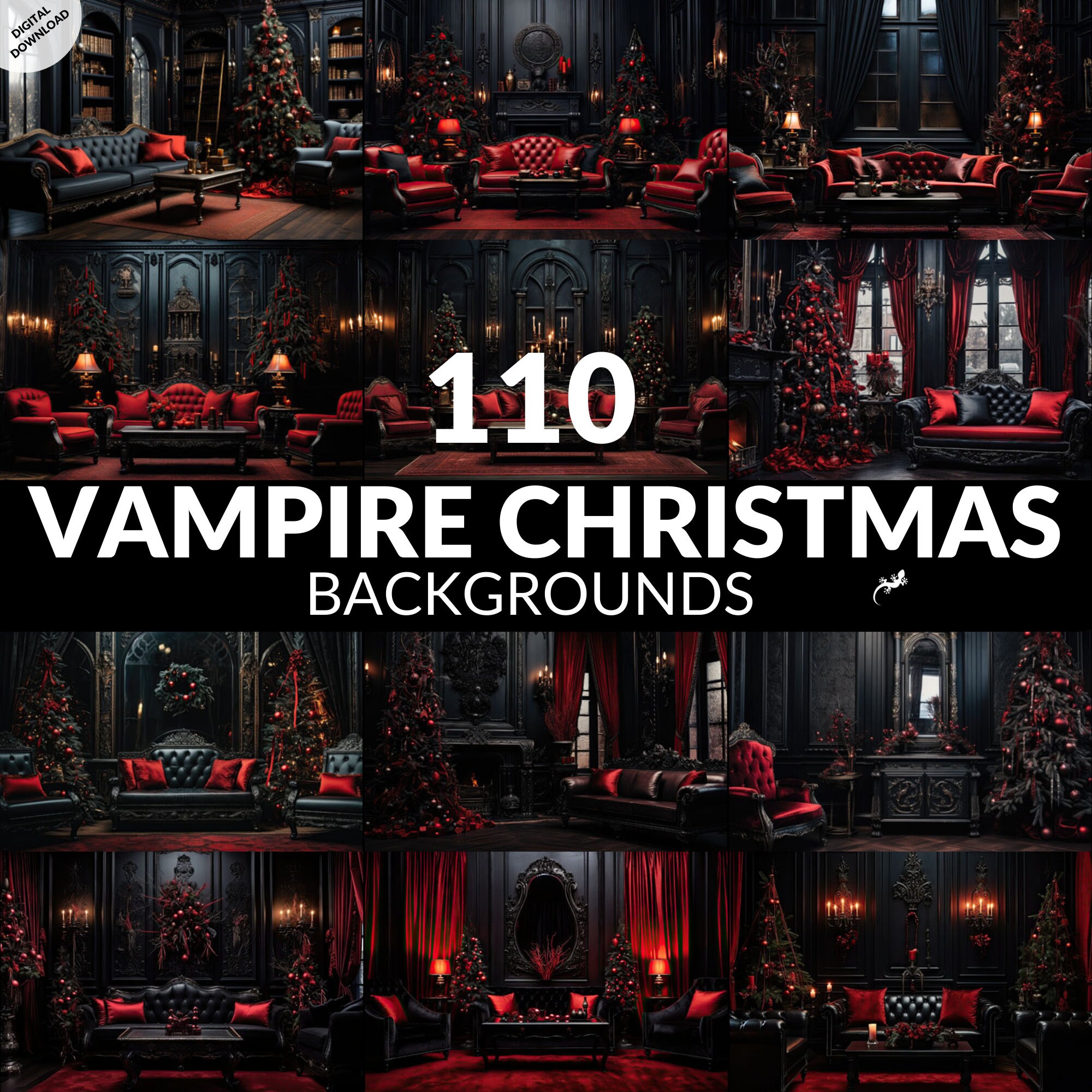 110 Vampire Christmas Mega Bundle Vtuber Backgrounds, Gothic Vampire ...