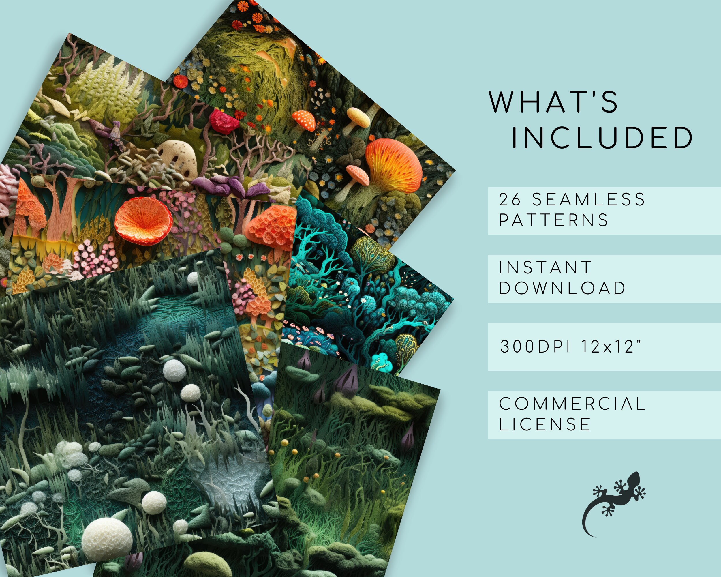 26 Enchanted Forest Landscape Seamless Pattern Bundle - Etsy