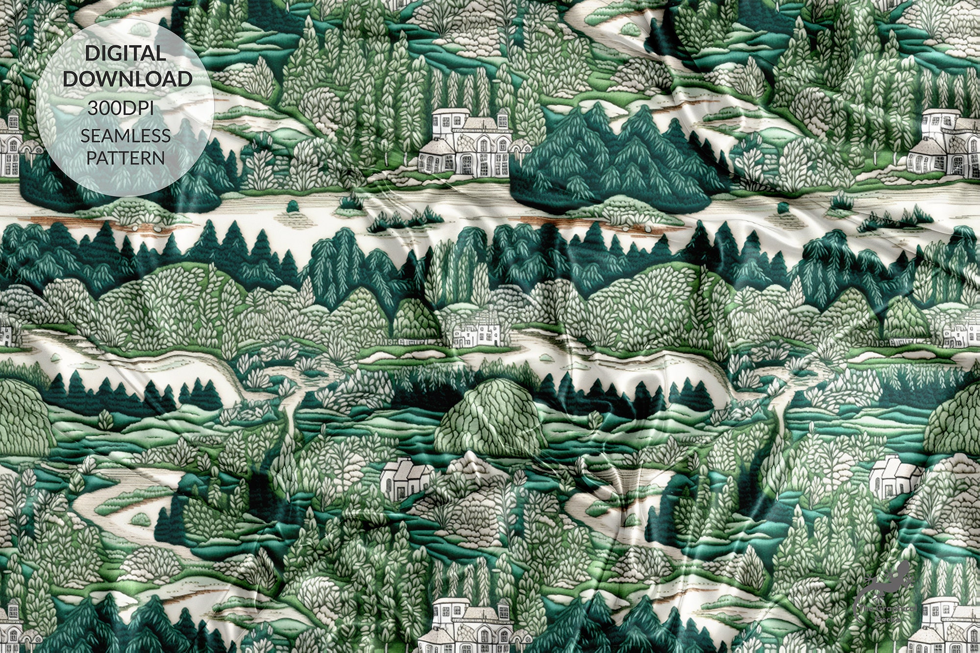 Embroidery Seamless Digital Pattern, Summer Valley Repeatable Pattern ...