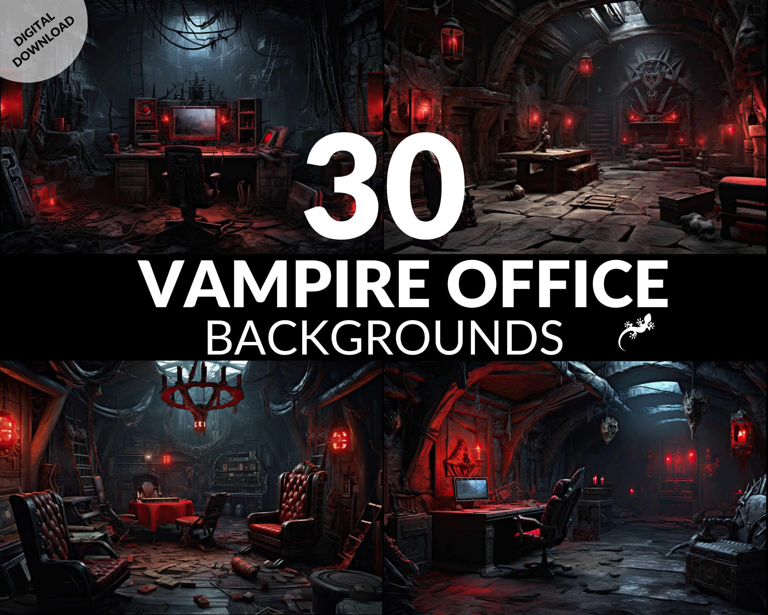 30 Vampire Office Vtuber Backgrounds, Gothic Stream Backgrounds, Twitch ...