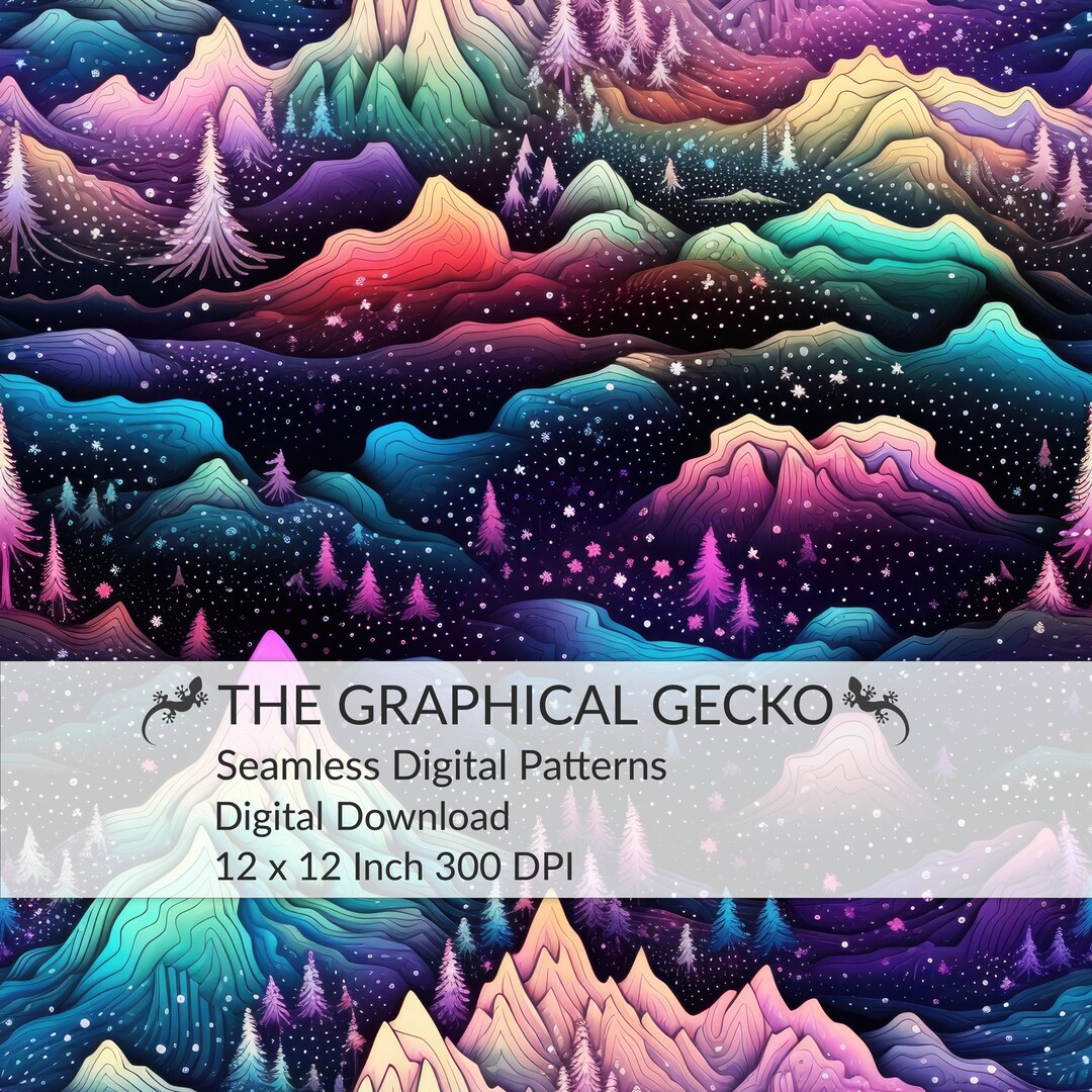 Seamless Digital Pattern, Aurora Seamless Pattern, Winter Aurora ...