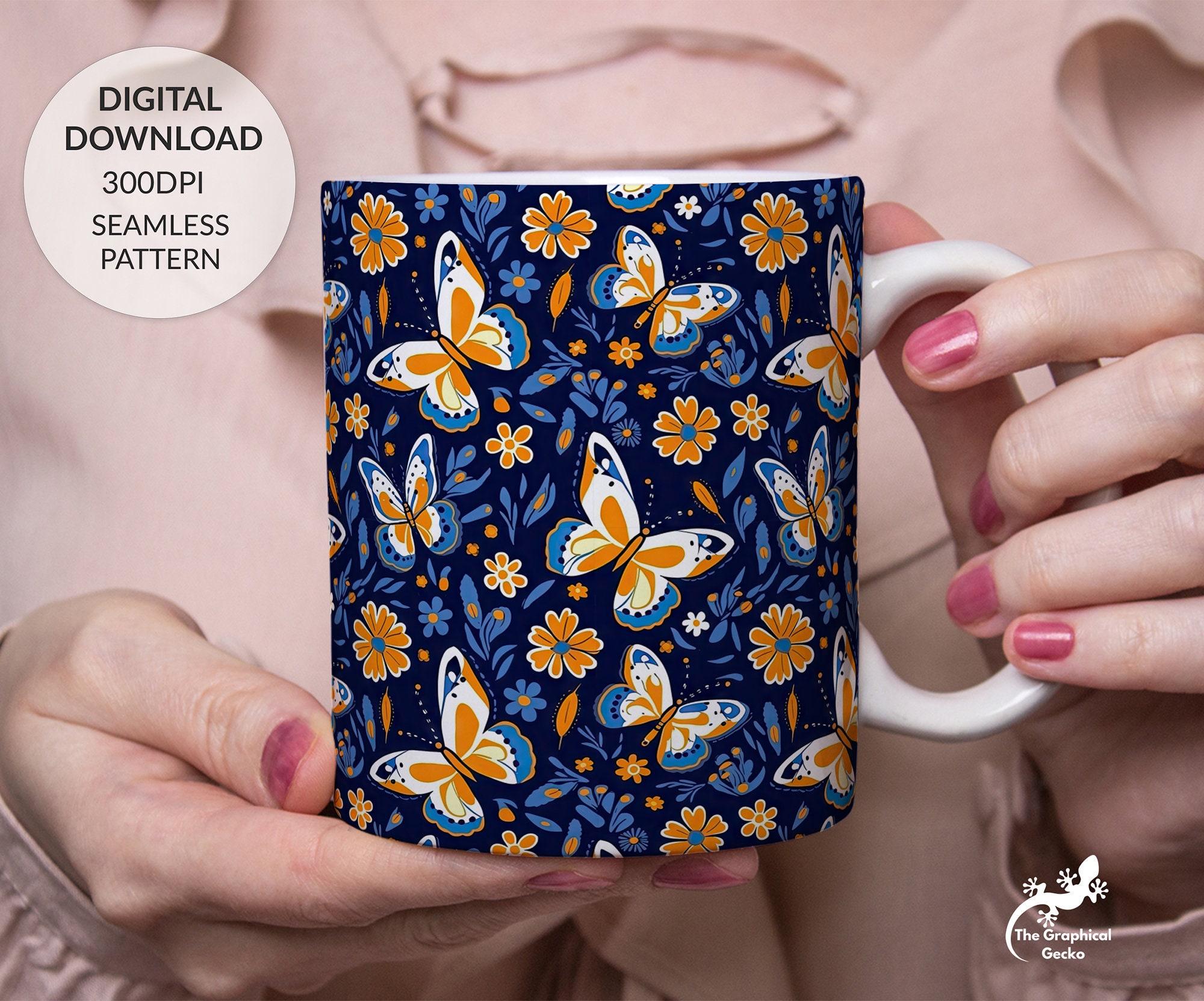 Seamless Digital Pattern, Floral Butterfly Seamless Pattern, Summer ...