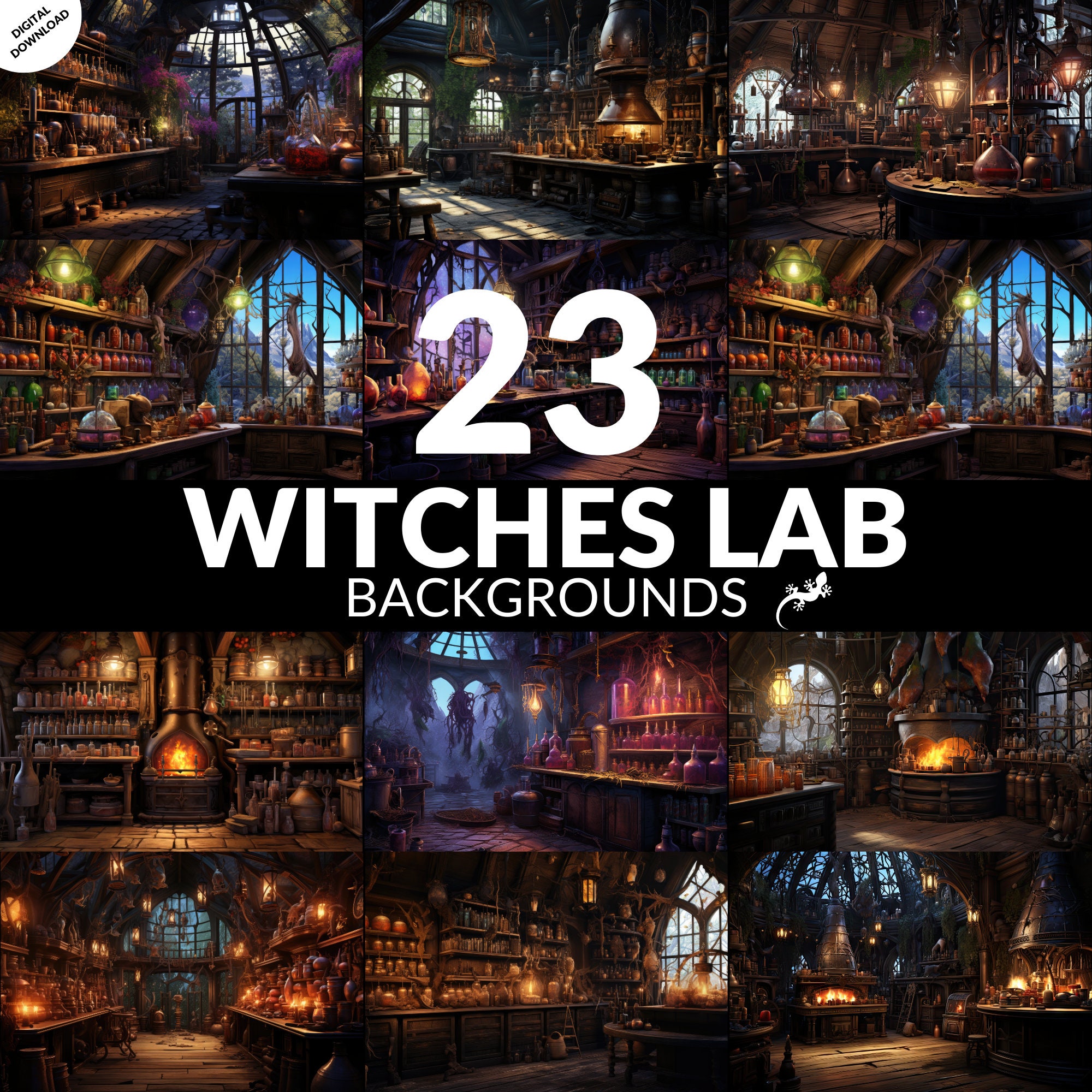 Vtuber Backgrounds Bundle, 200 Witch Gothic Anime Vtuber Twitch Zoom ...