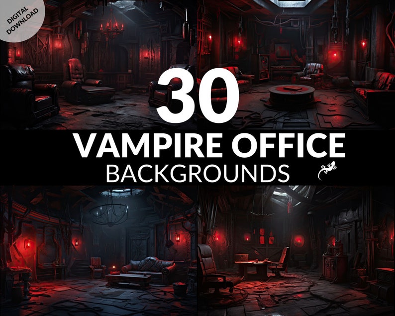 30 Vampire Office Vtuber Backgrounds, Gothic Stream Backgrounds, Twitch ...