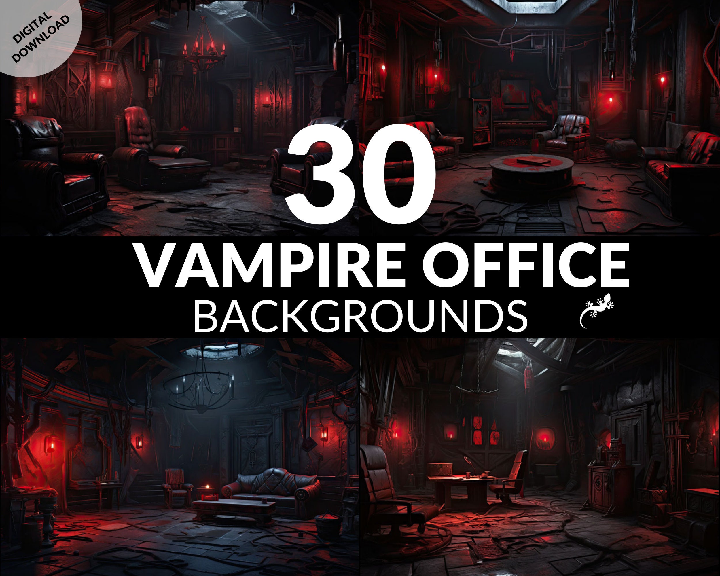 30 Vampire Office Vtuber Backgrounds, Gothic Stream Backgrounds, Twitch ...