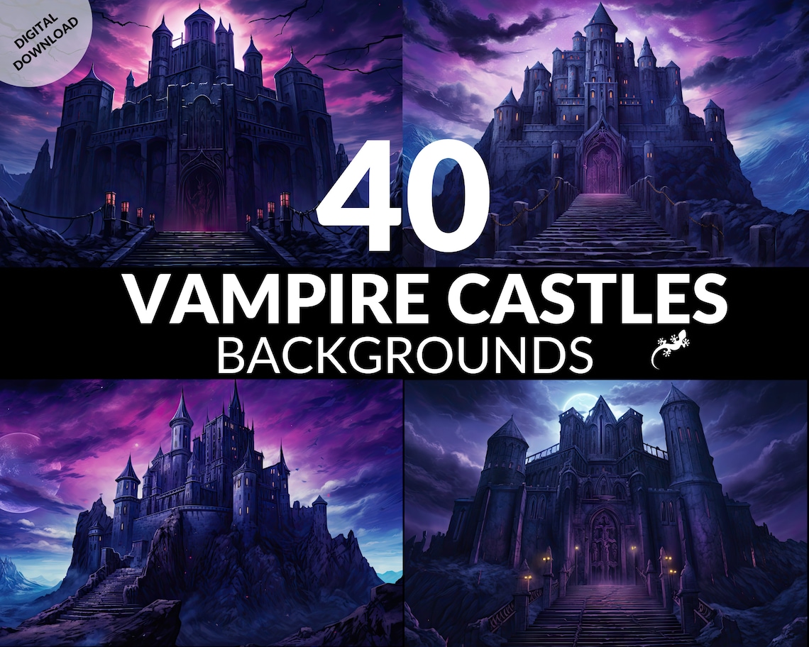 40 Vampire Gothic Castles Vtuber Backgrounds Stream - Etsy