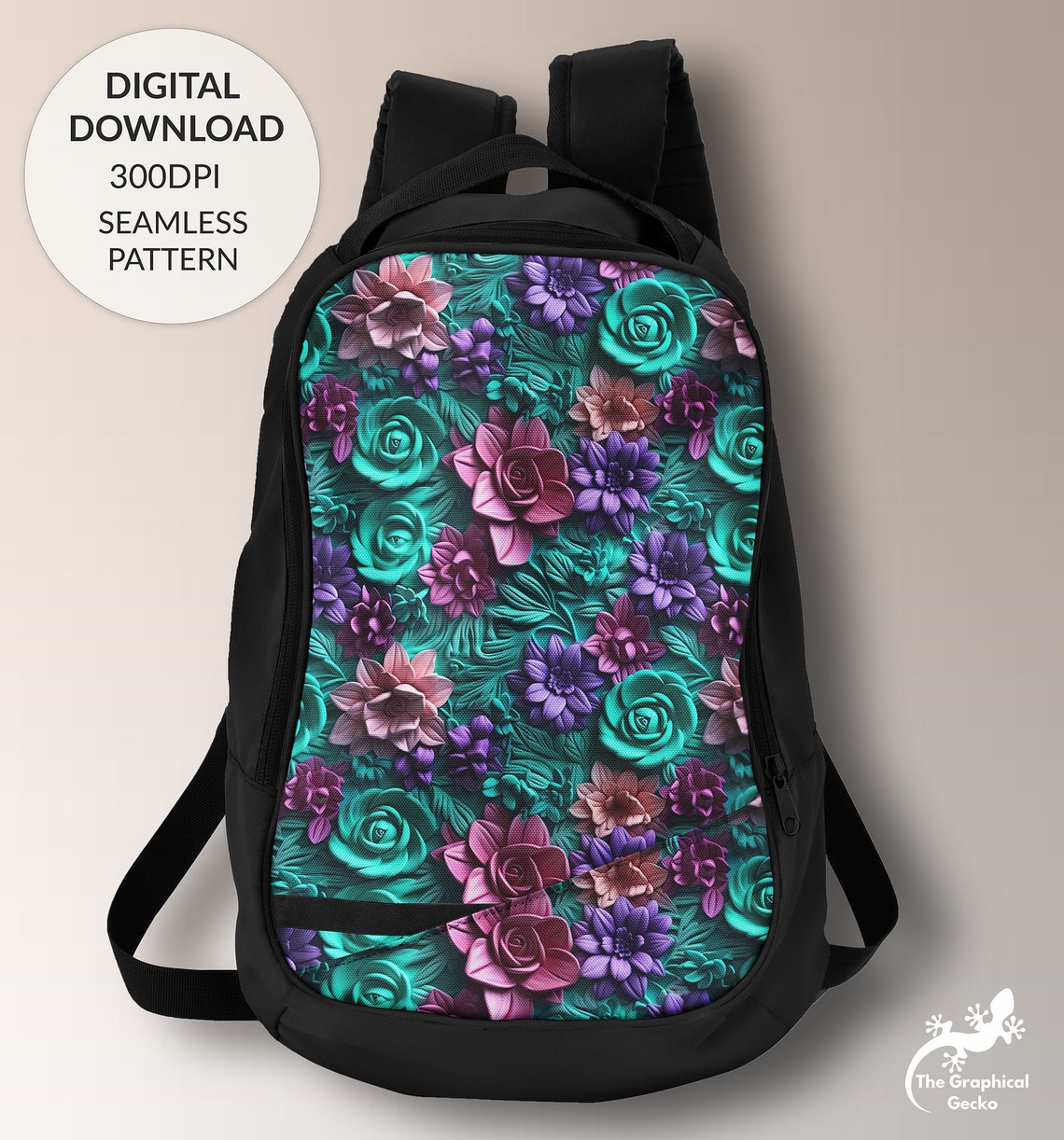 3D Flowers Seamless Digital Pattern 3D Floral Seamless - Etsy