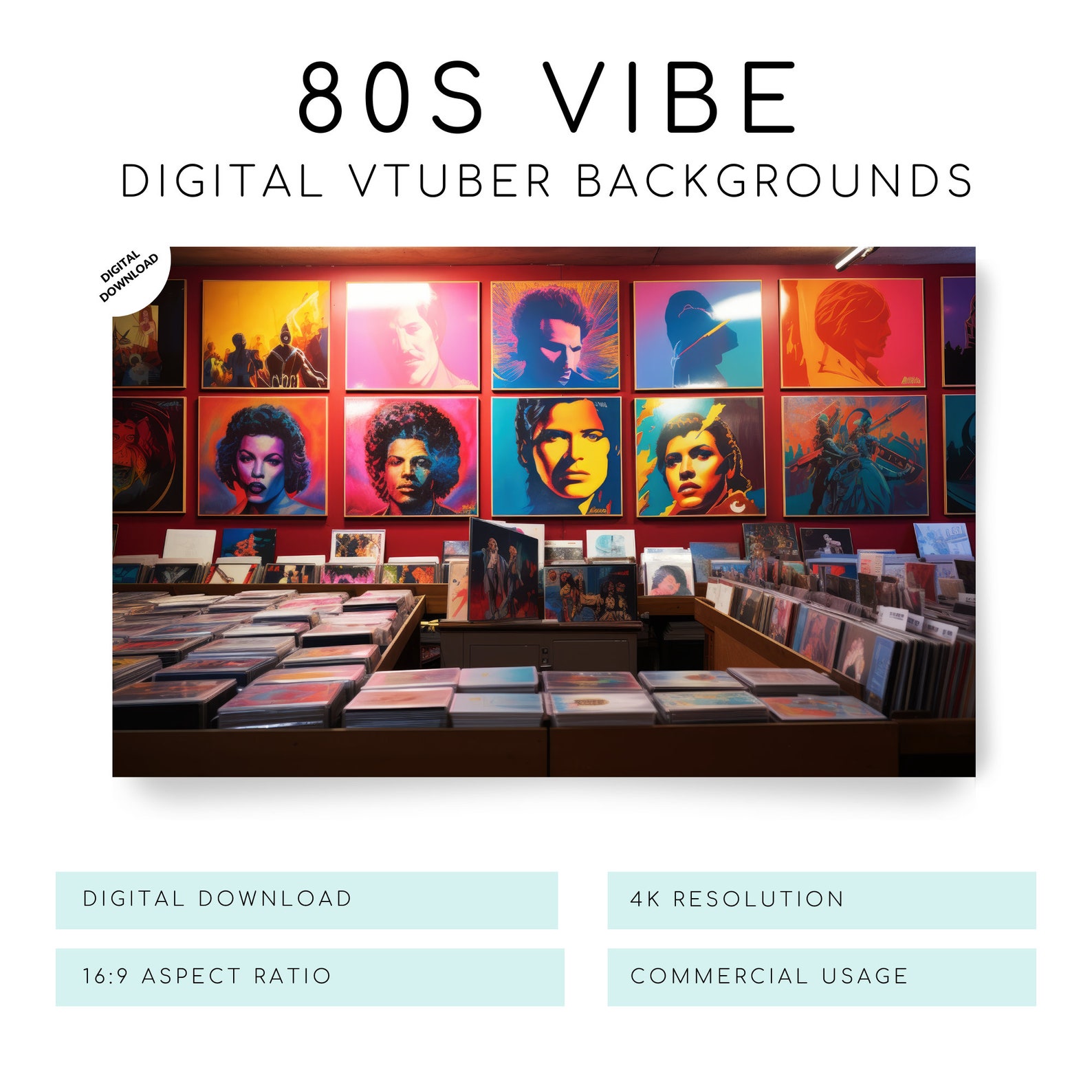 Vtuber Backgrounds Bundle, 100 X 80's Vibe Stream Twitch Zoom ...
