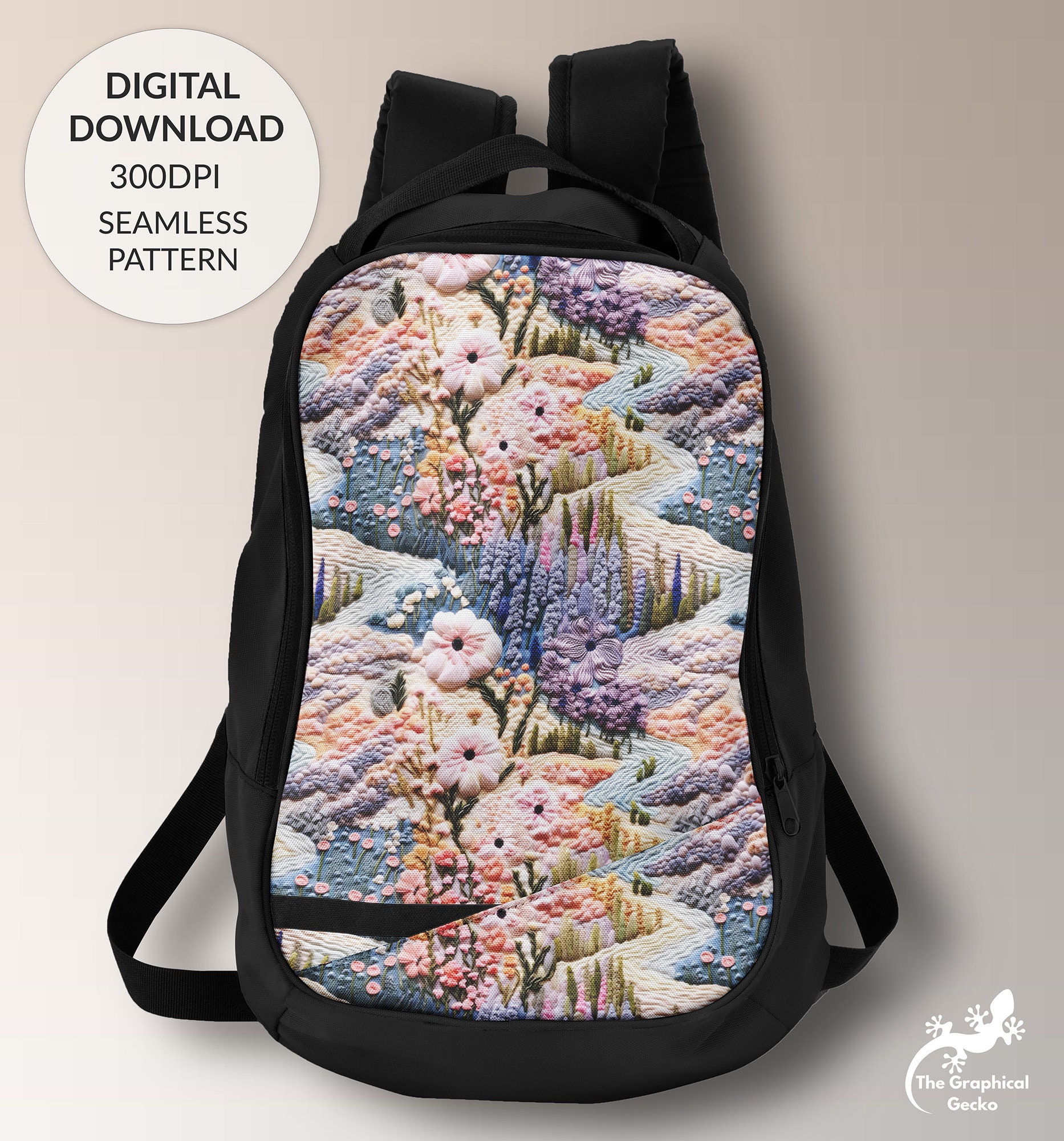 3D Seamless Digital Pattern, Spring Summer Meadow Repeatable Pattern ...