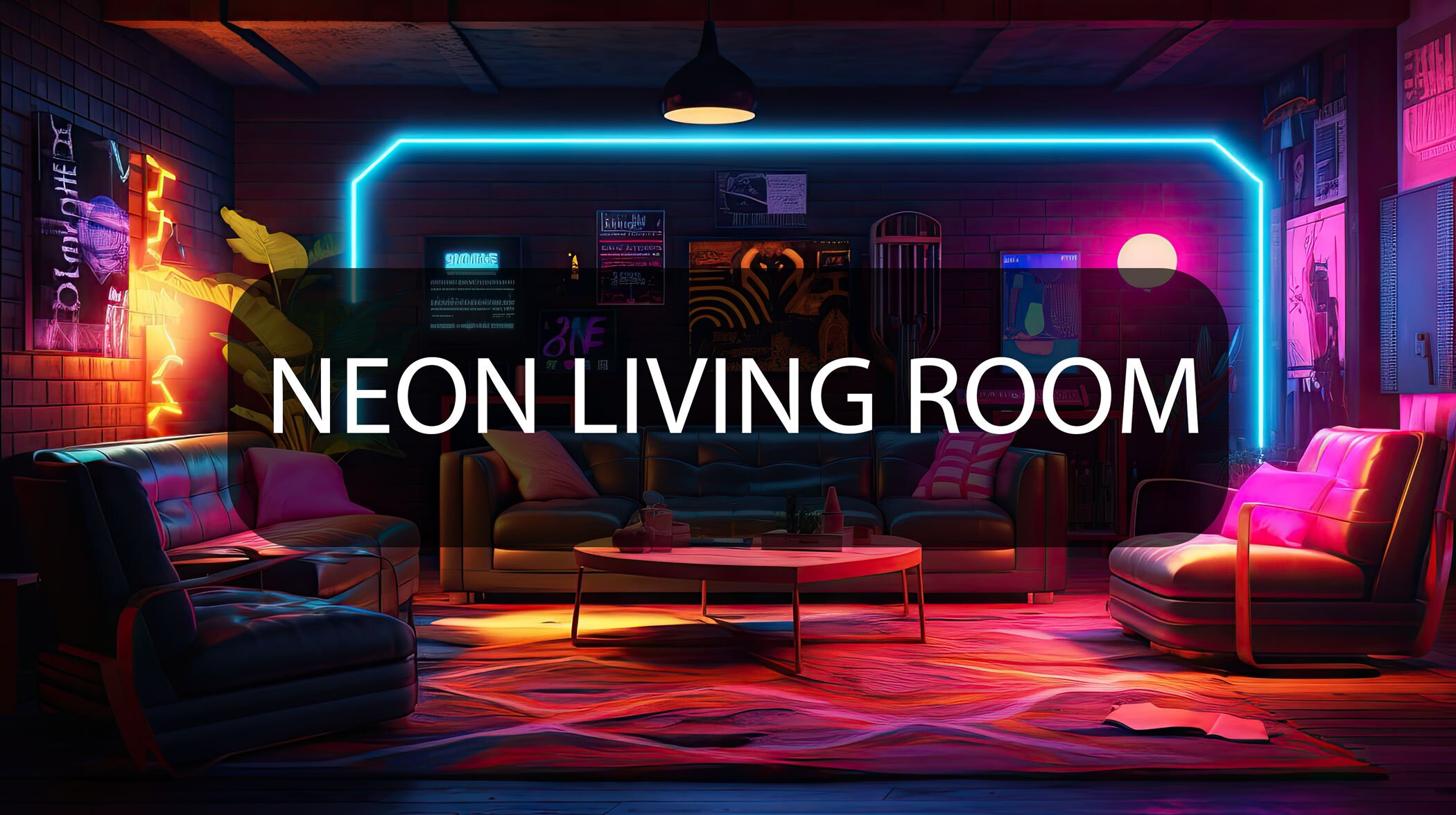 Neon Living Room Vtuber Backgrounds Bundle, Stream Backgrounds, Twitch ...