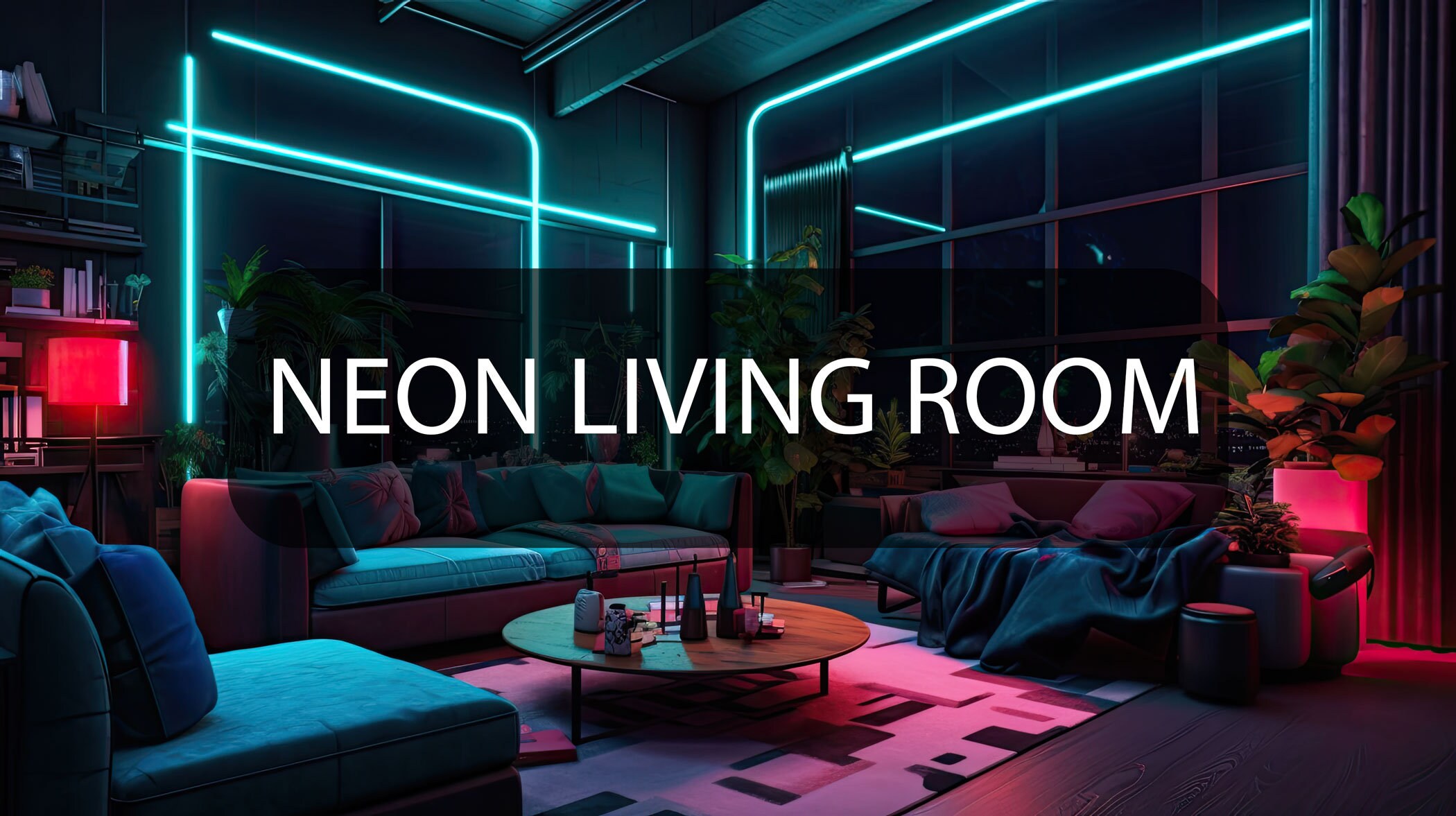 Neon Living Room Vtuber Backgrounds Bundle, Stream Backgrounds, Twitch ...